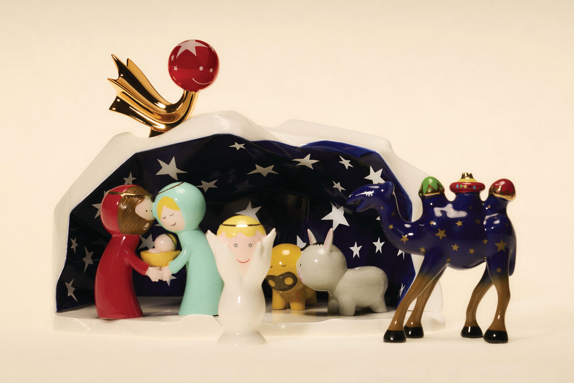 Alessi Happy Eternity Baby nativity set with 3 extra figurines ...