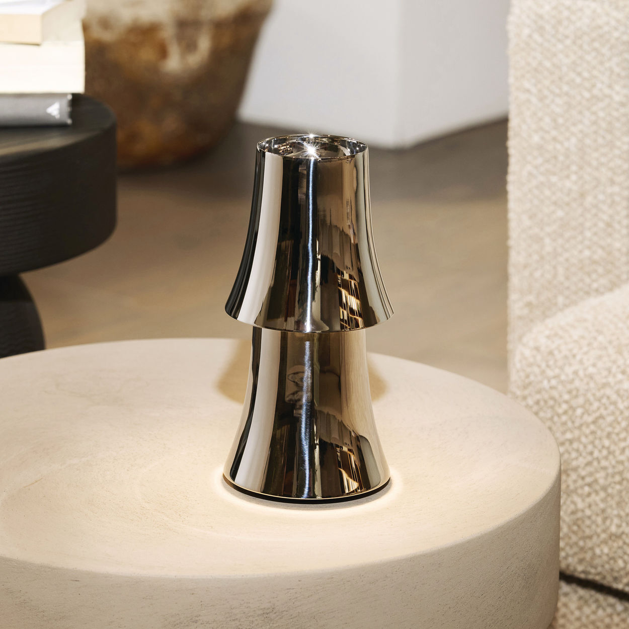 Alessi Halesia portable table lamp, stainless steel | Finnish Design Shop
