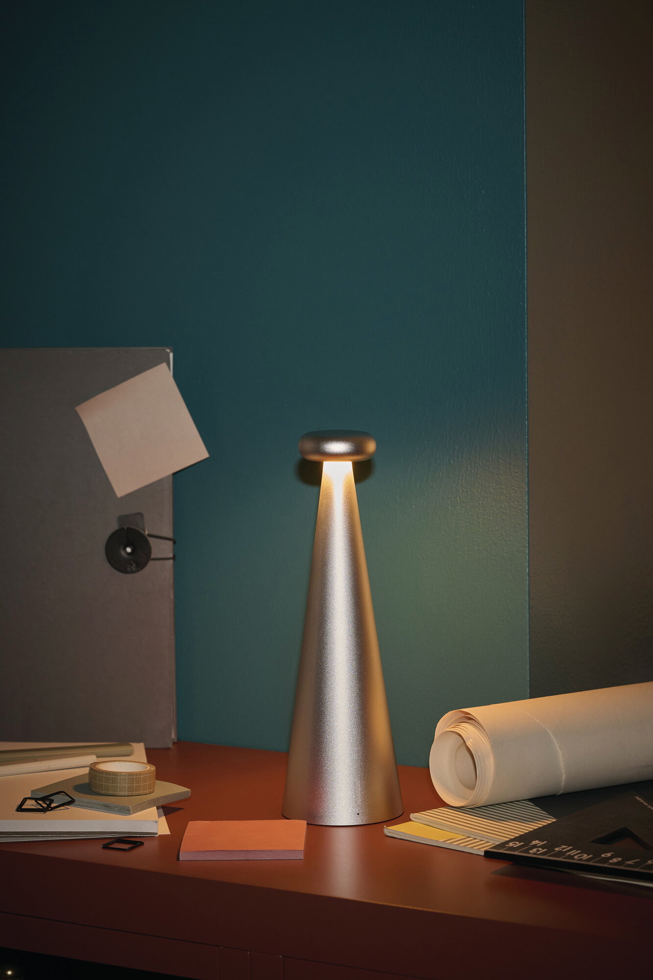 Alessi Bedin portable table lamp, grey | Finnish Design Shop