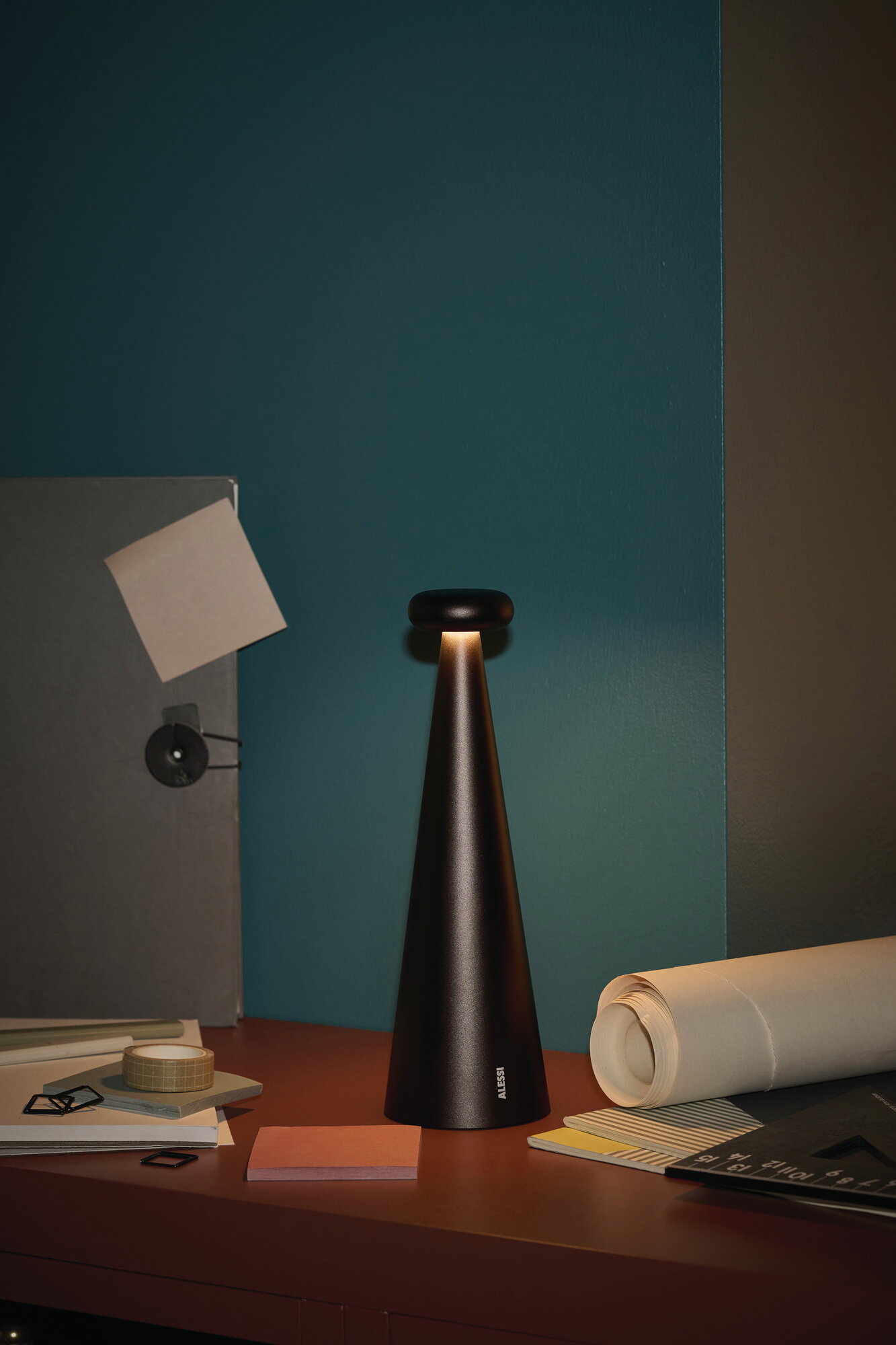 Alessi Bedin portable table lamp, brown | Finnish Design Shop