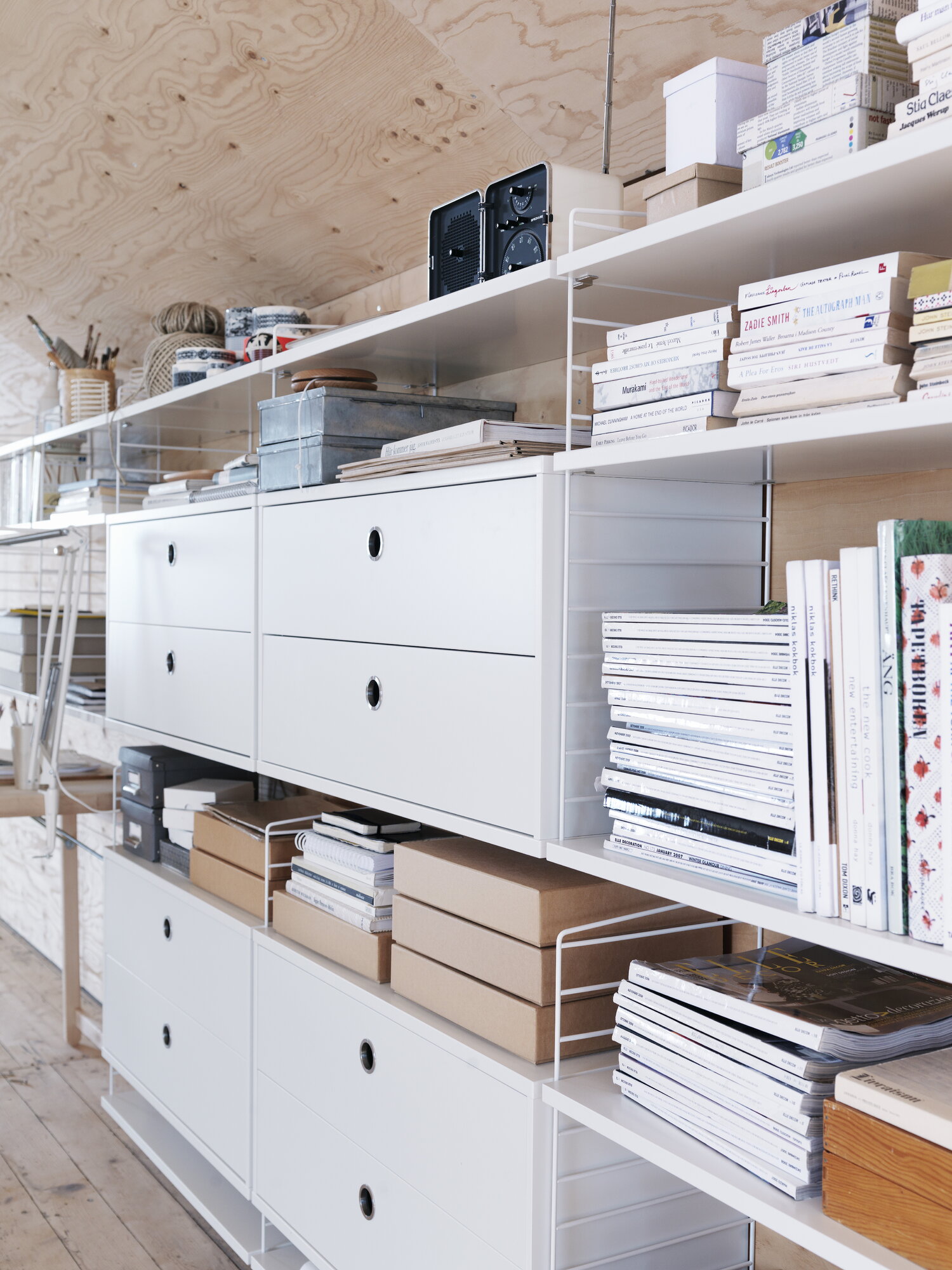 String Furniture String chest with 2 drawers, 78 x 30 cm, white ...