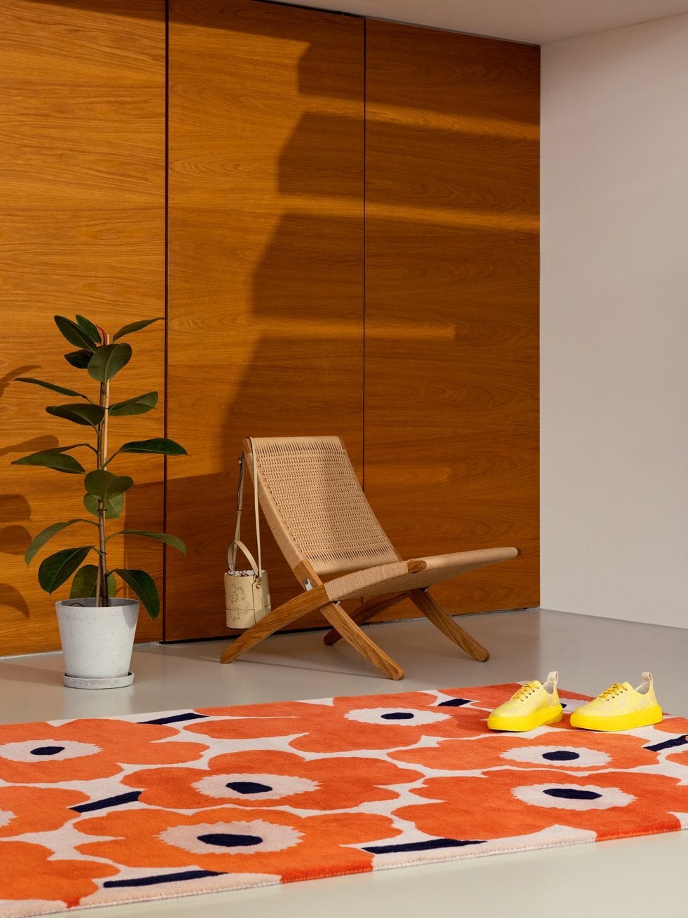 Marimekko Unikko matto, oranssinpunainen | Finnish Design Shop