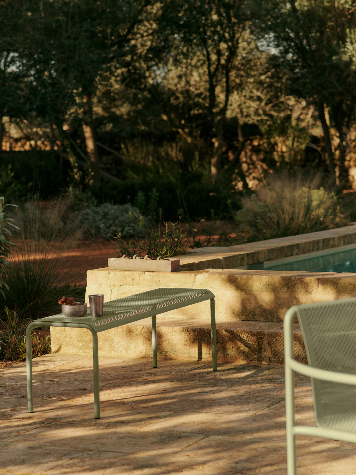 Ferm Living Dapple bench, tea green | Finnish Design Shop UK