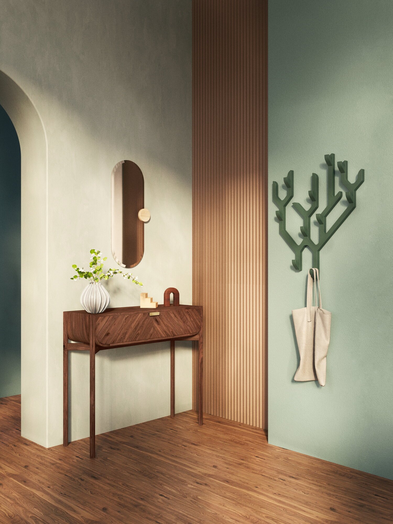 Hartô Sonia wall mirror, smoked glass - oak | Finnish Design Shop
