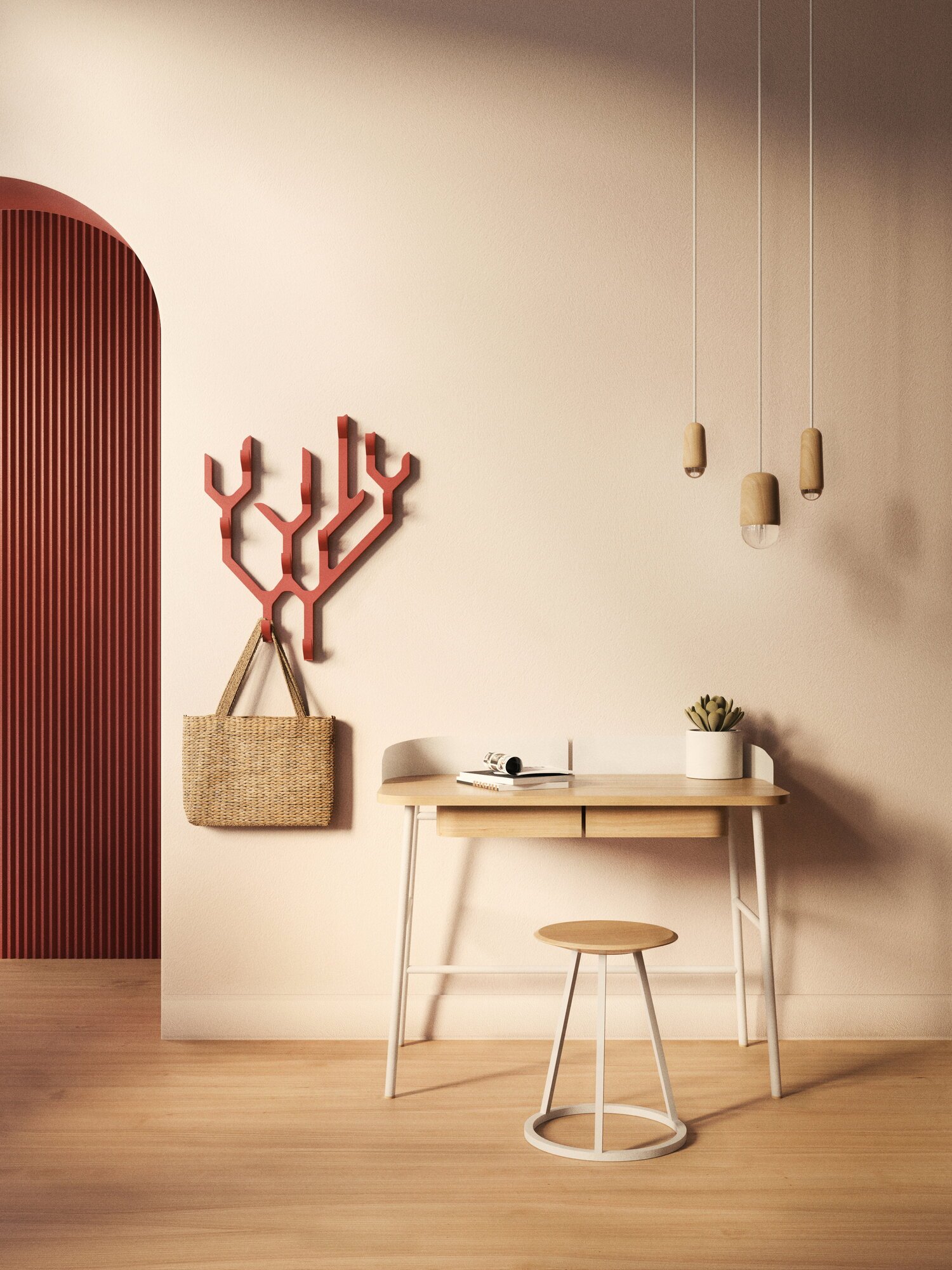Hartô Porte-manteau mural Ambroise, rose antique | Finnish Design Shop