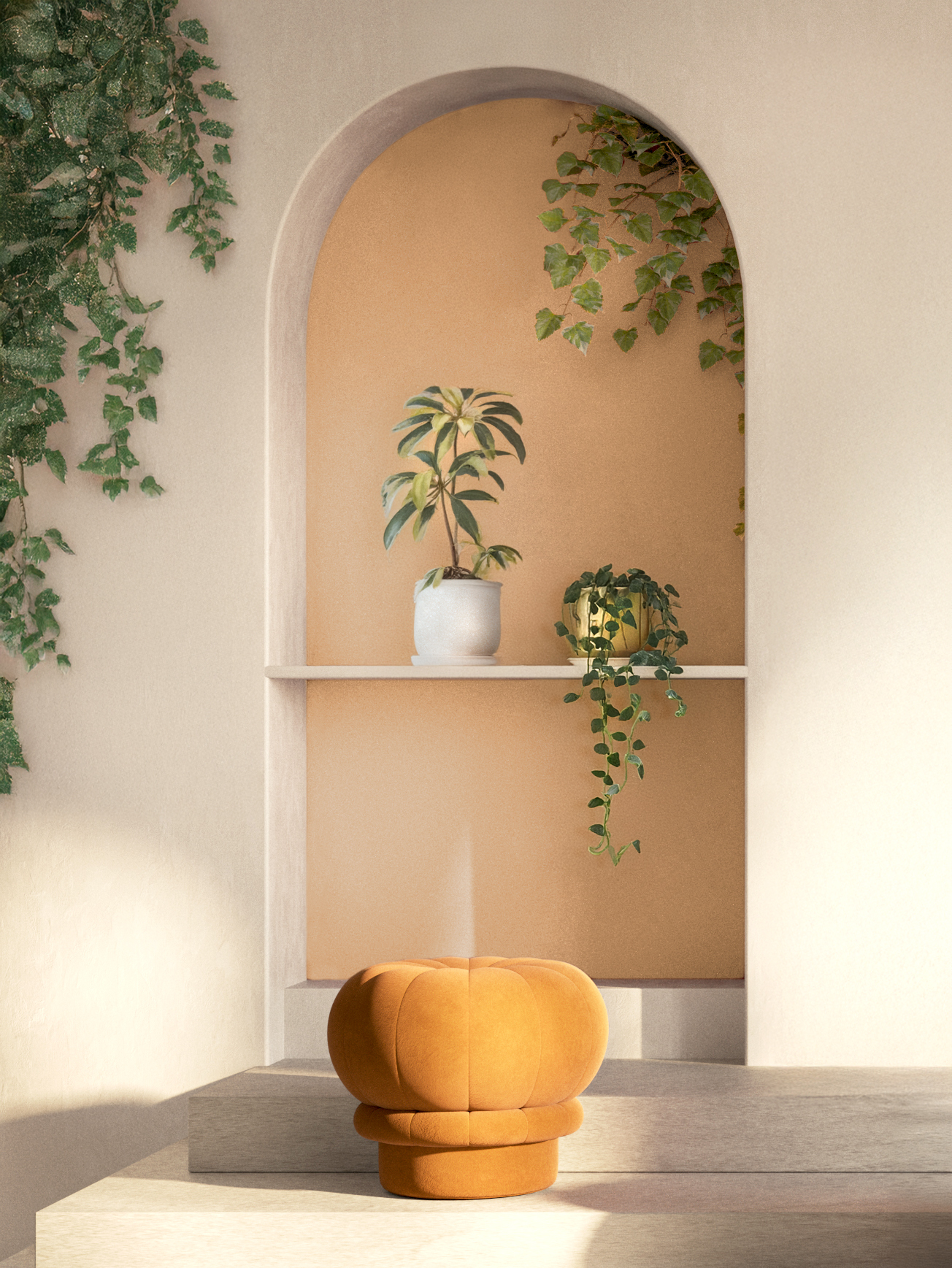 Hartô Claudie pouf, giallo ambra | Finnish Design Shop