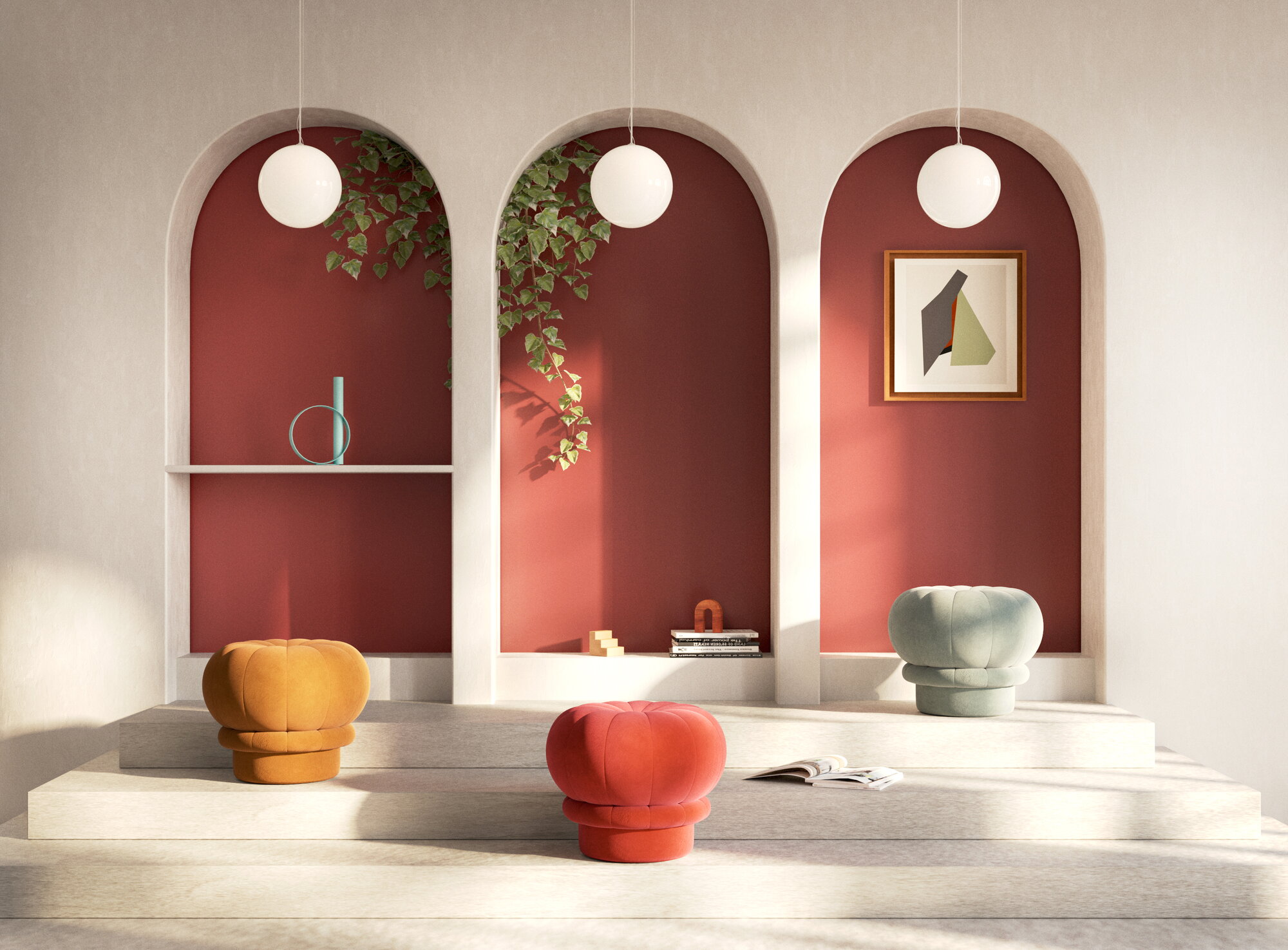 Hartô Claudie pouf, giallo ambra | Finnish Design Shop