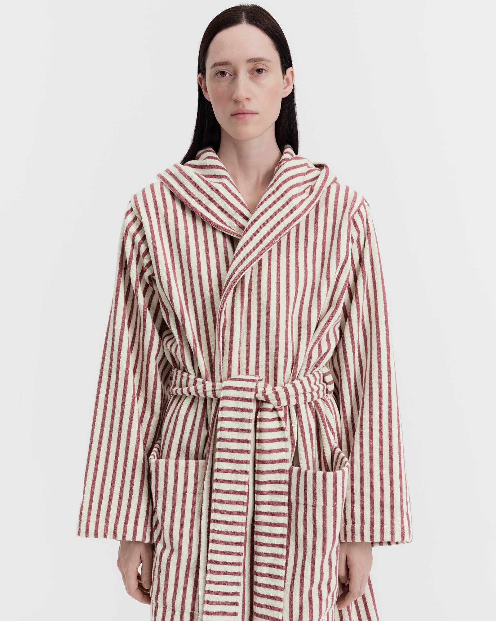 Tekla Bademantel mit Kapuze, Ripple Stripes | Finnish Design Shop