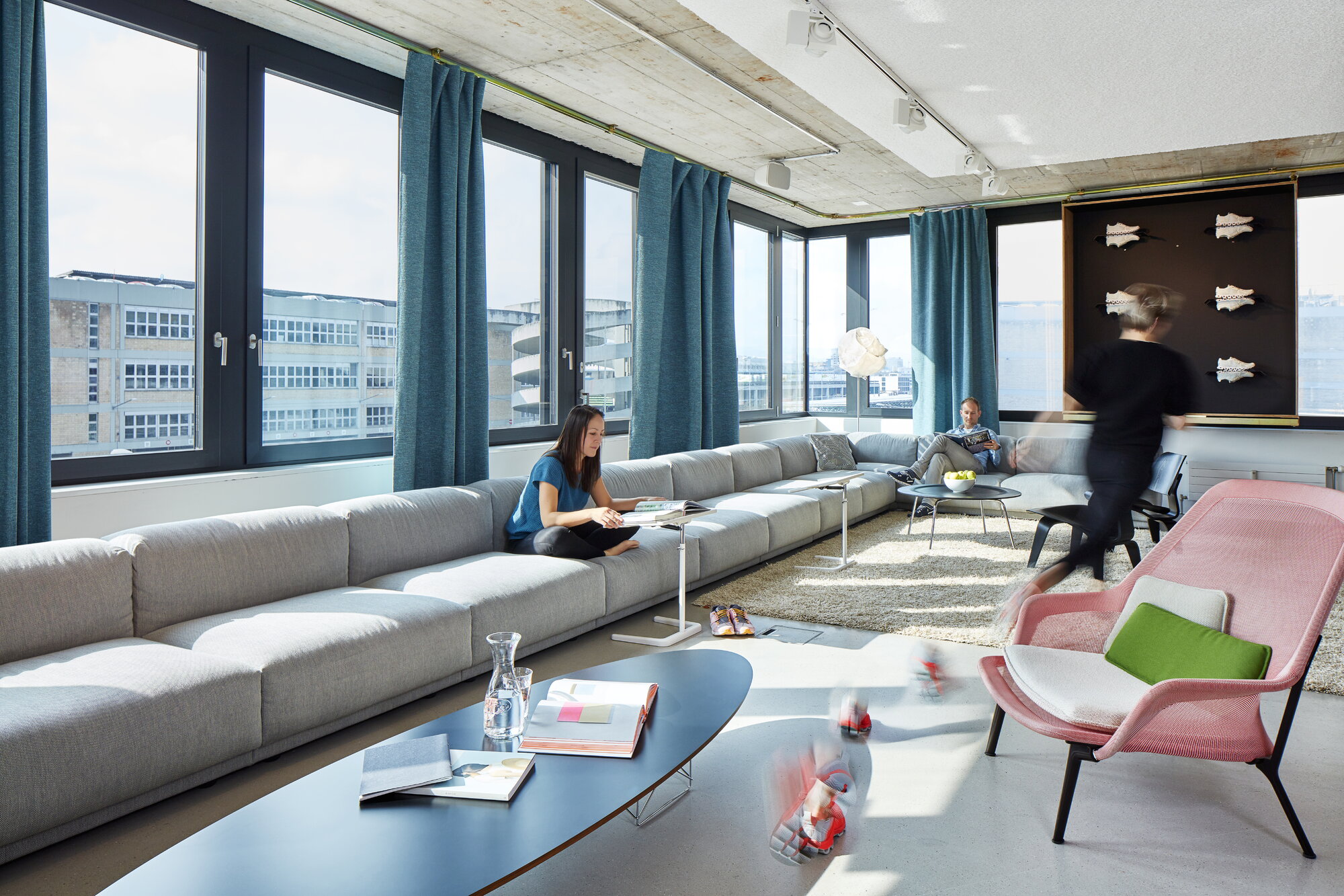 Vitra Slow Chair, red/cream - chocolate | Finnish Design Shop