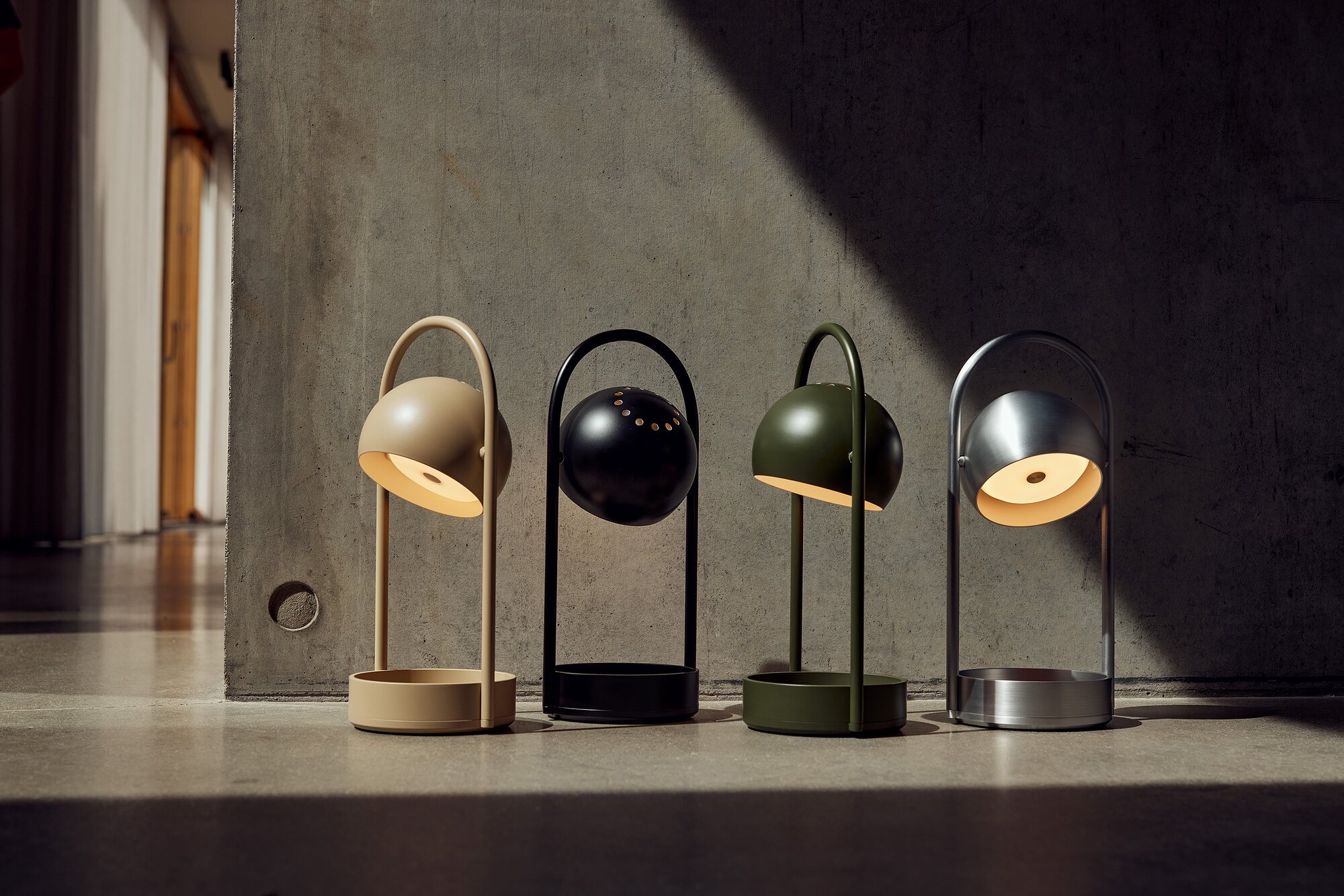 Frandsen Ball portable table lamp, sand grey | Finnish Design Shop UK