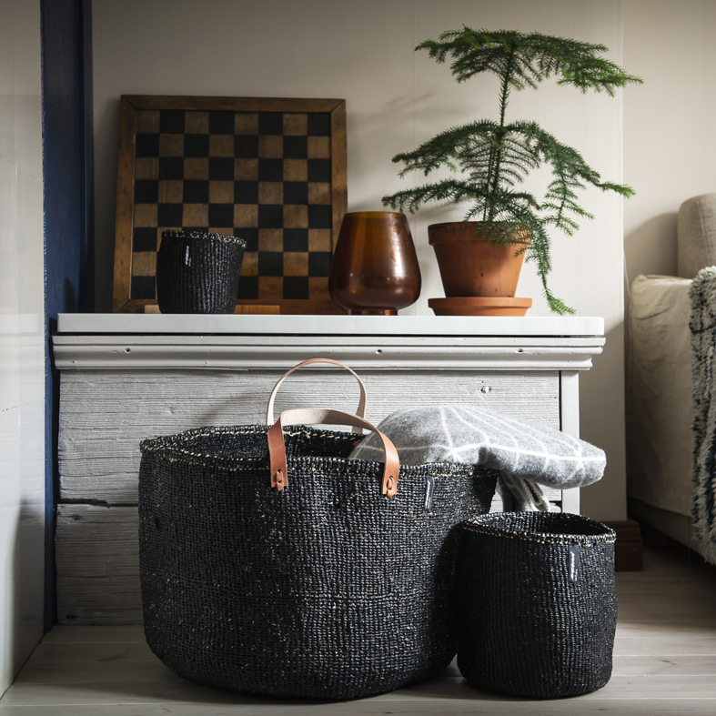 Mifuko Kiondo market basket, M, black | Finnish Design Shop