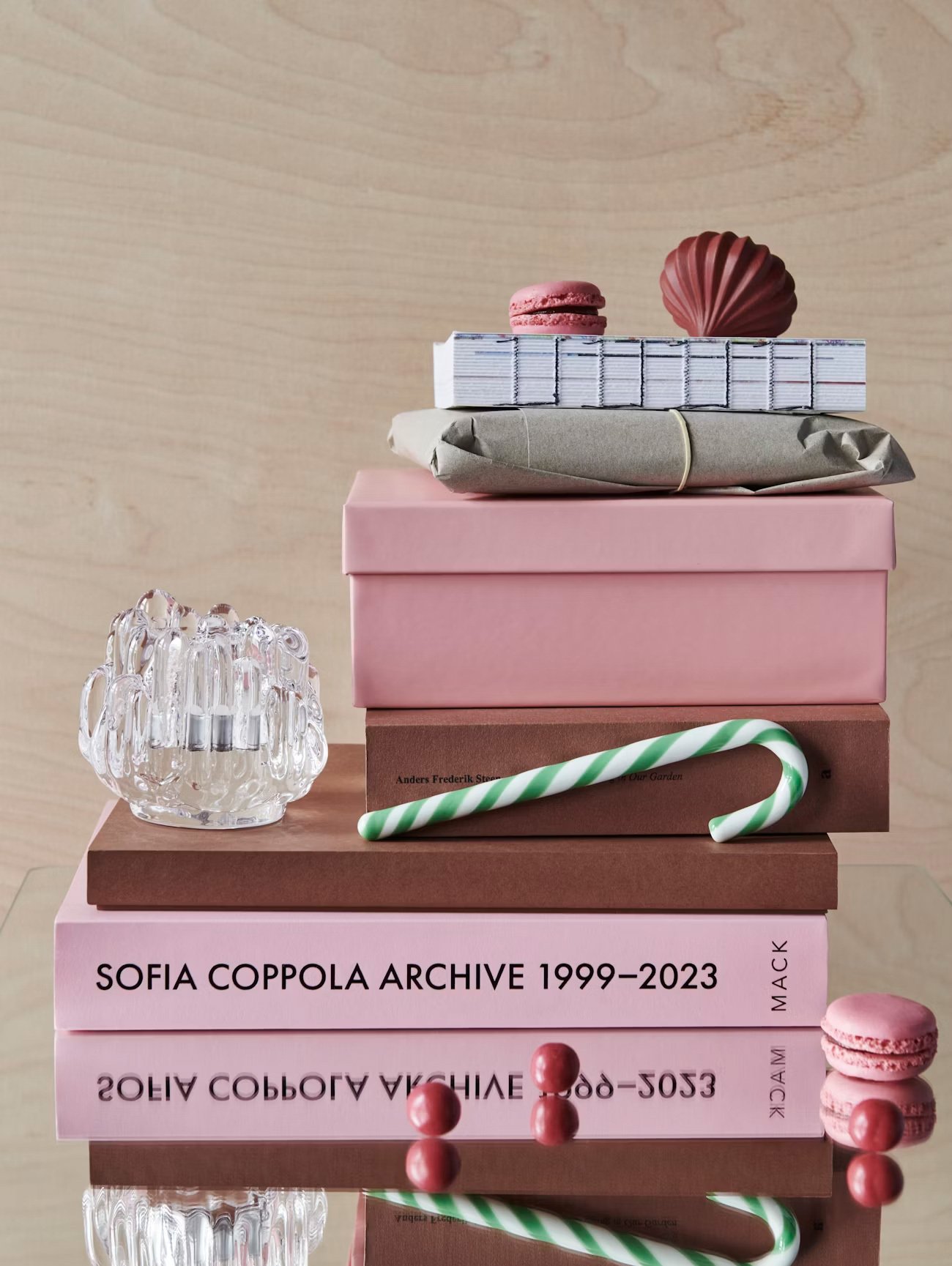 Kosta Boda Polka candy cane ornamento in vetro, 170 mm, 3 pz, bianco ...