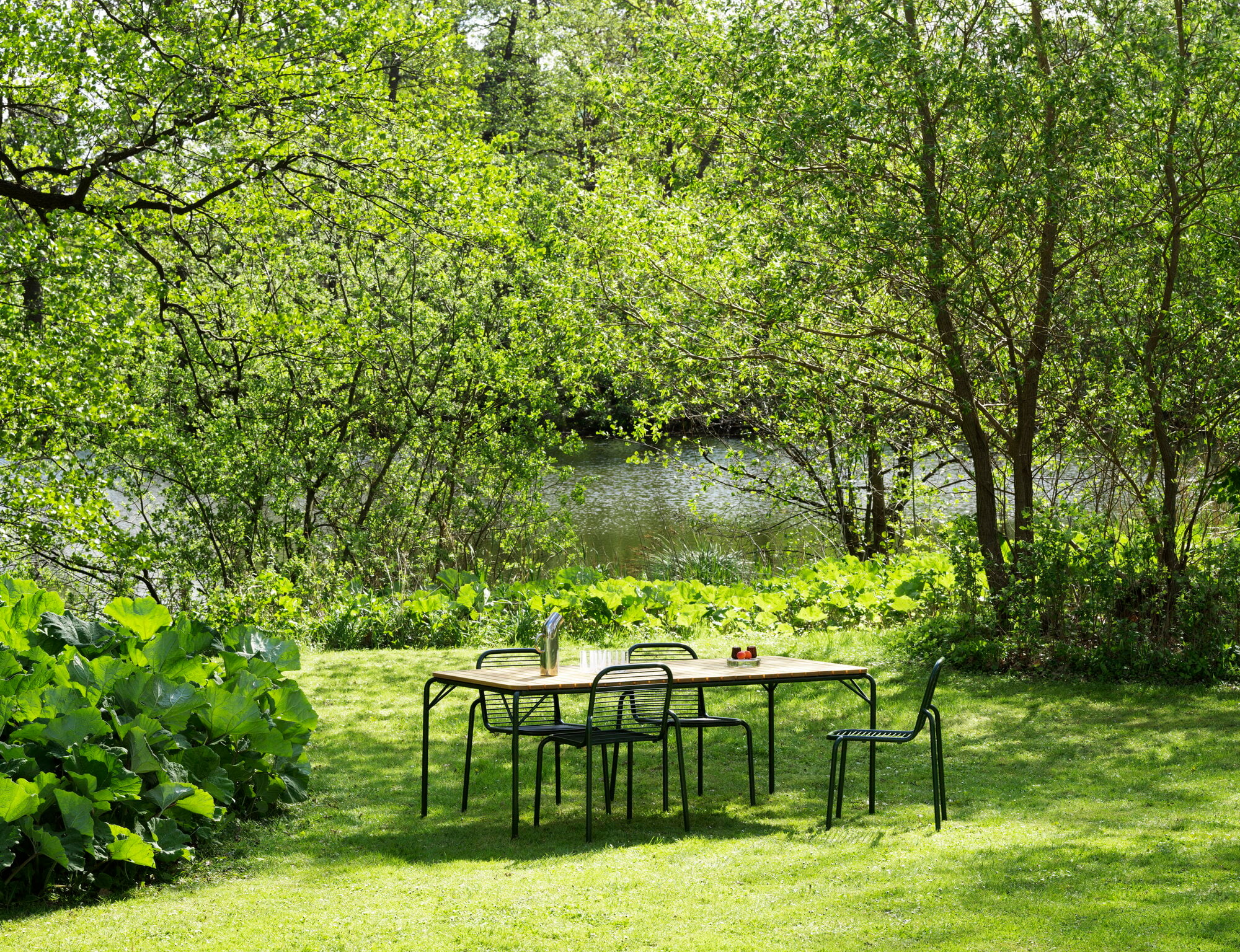 Normann Copenhagen Vig dining table, 90 x 200 cm Robinia wood - dark ...