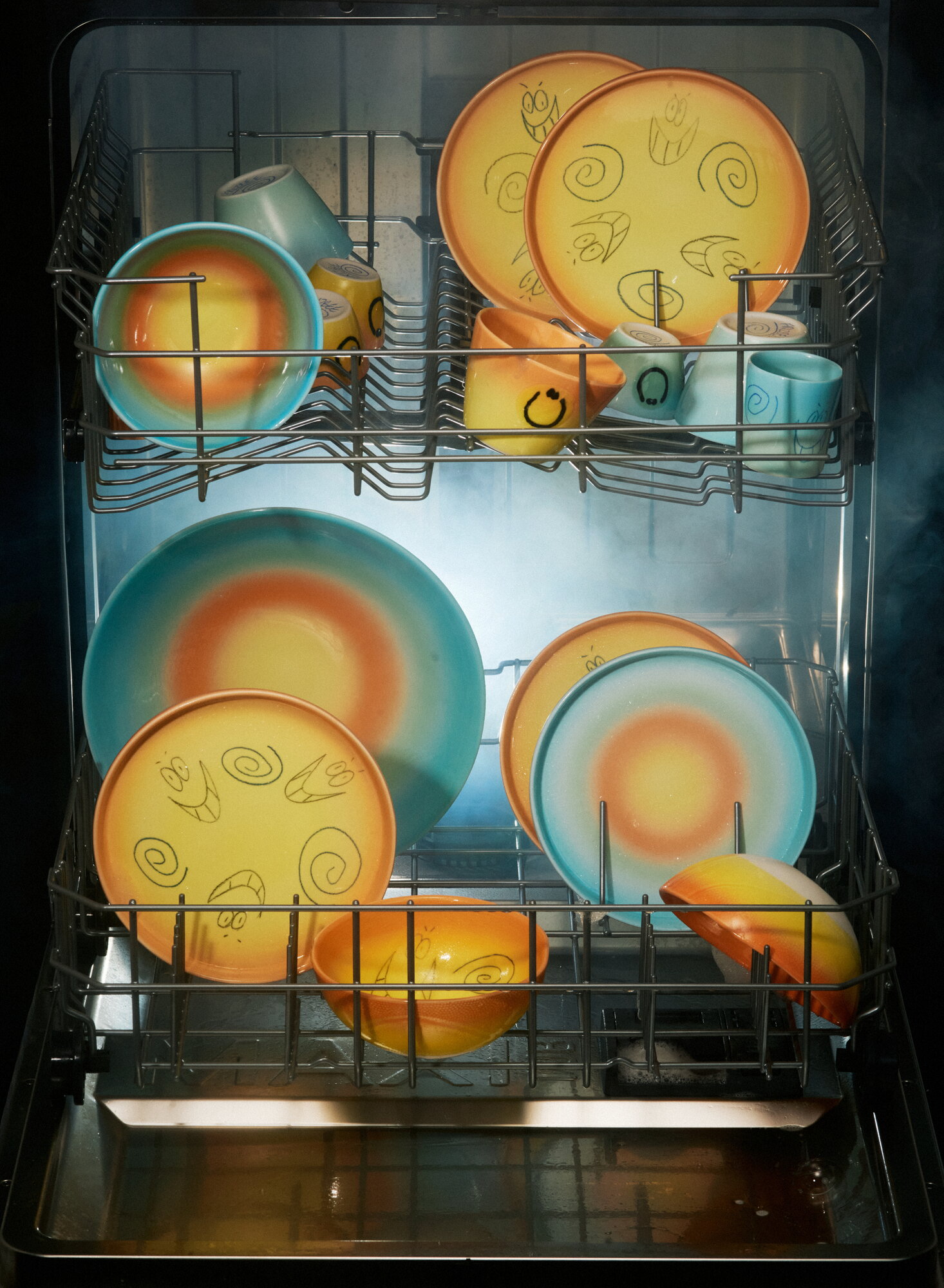 Frizbee Ceramics Super cup L, 275 ml, orange yellow gradient smile ...