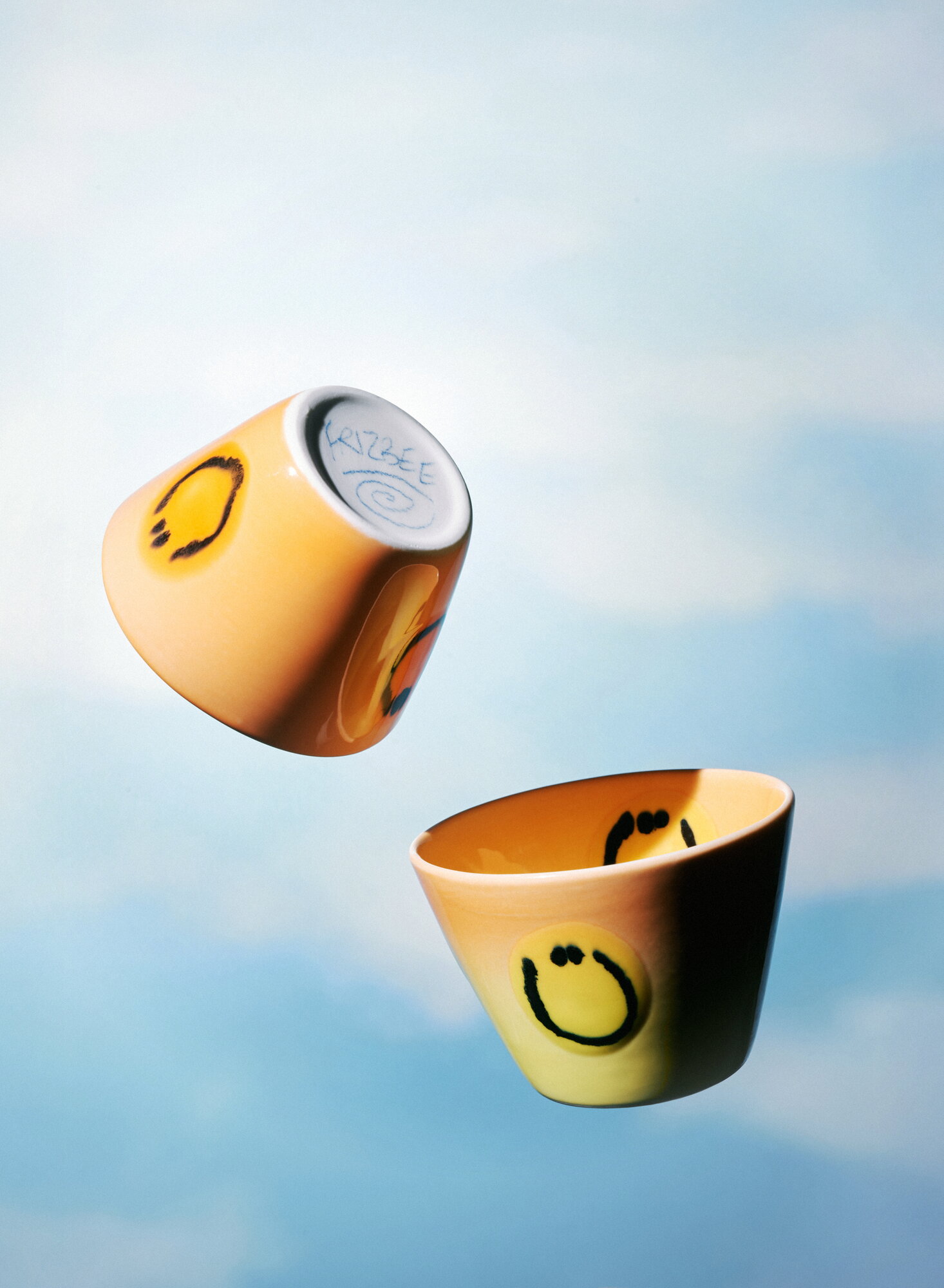 Frizbee Ceramics Super cup L, 275 ml, orange yellow gradient smile ...