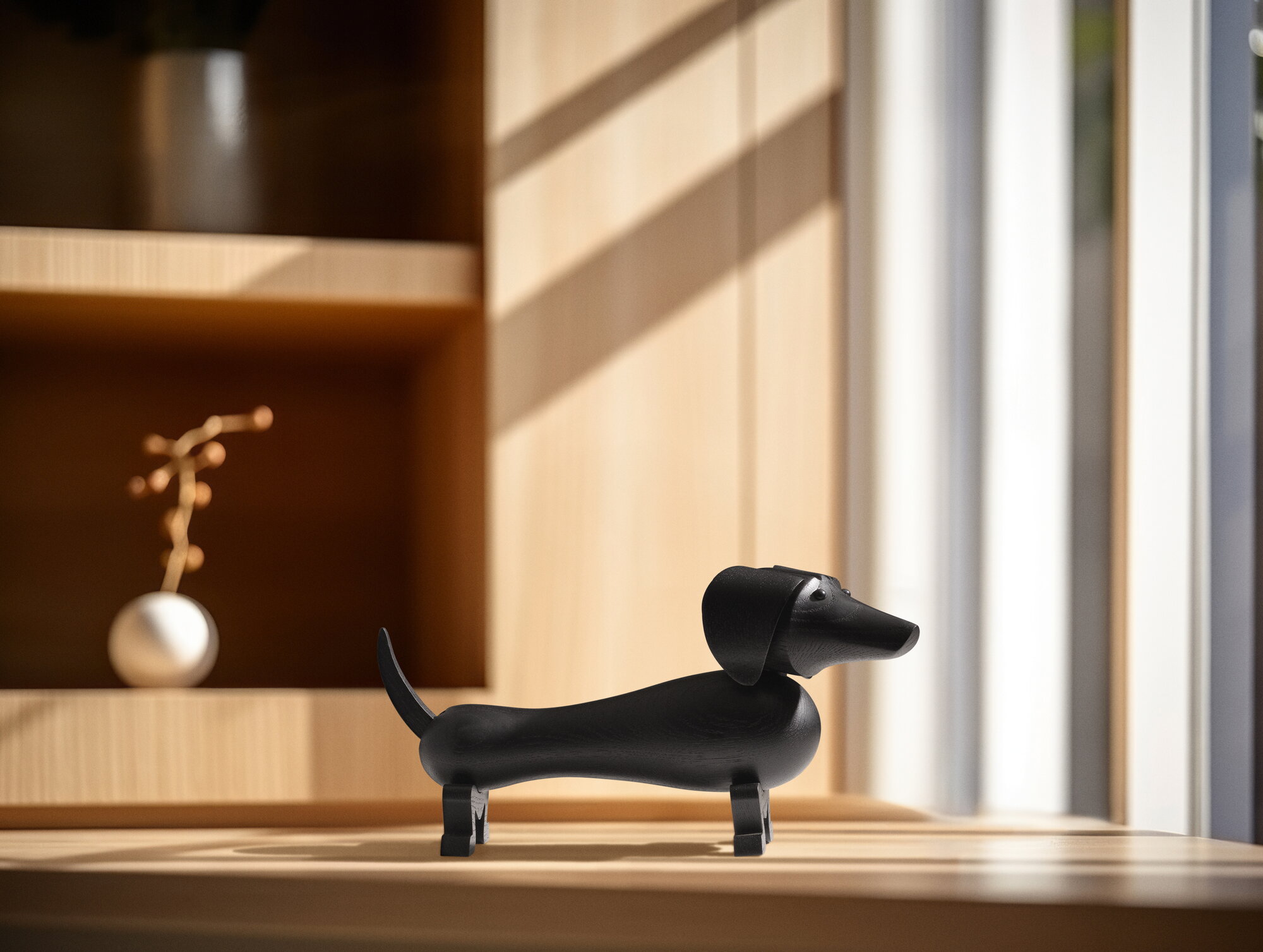 Kay Bojesen Denmark Wooden dog, small, dark stained oak | Finnish ...