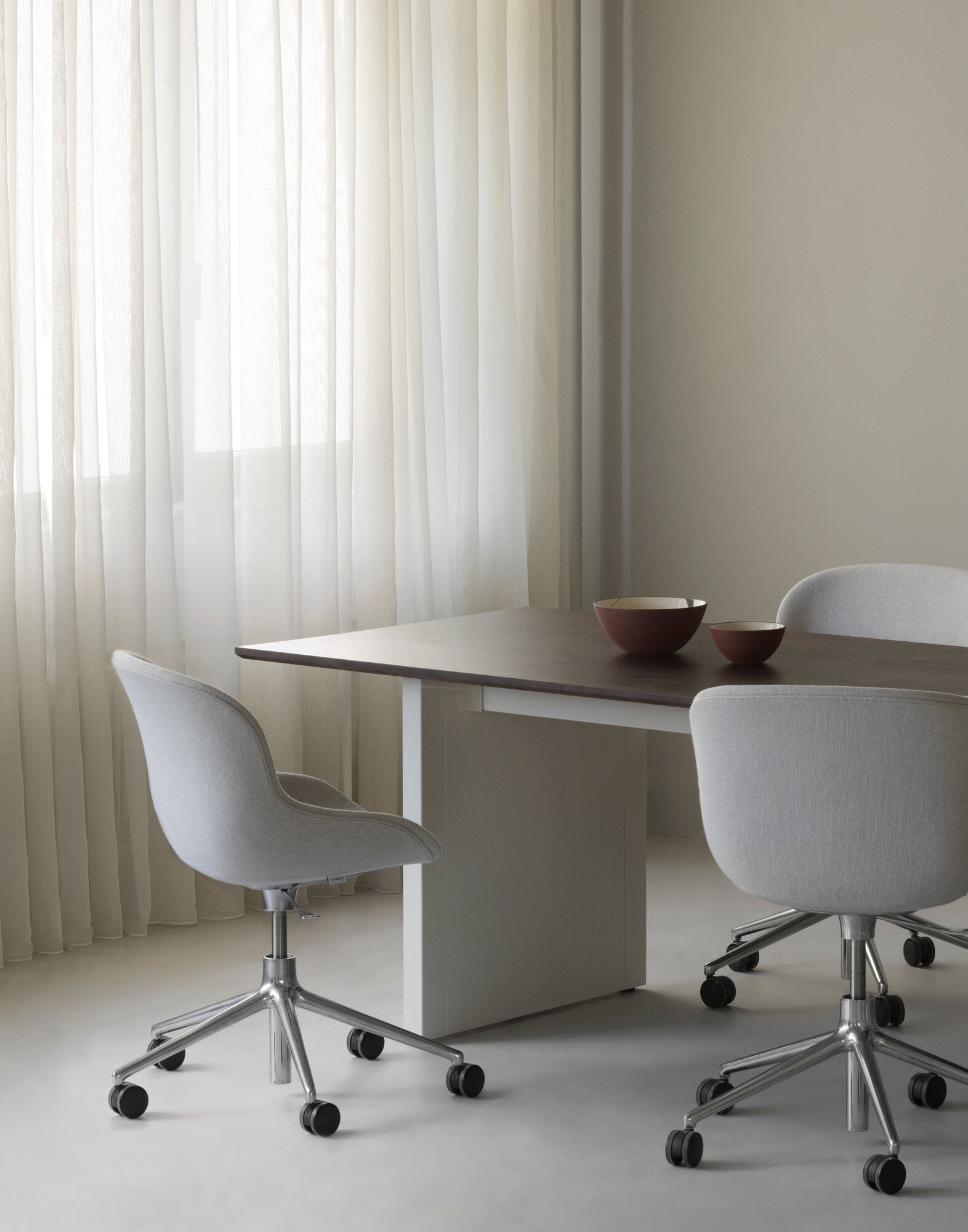 Normann Copenhagen Panel table, 90 x 250 cm, cream - dark brown ...