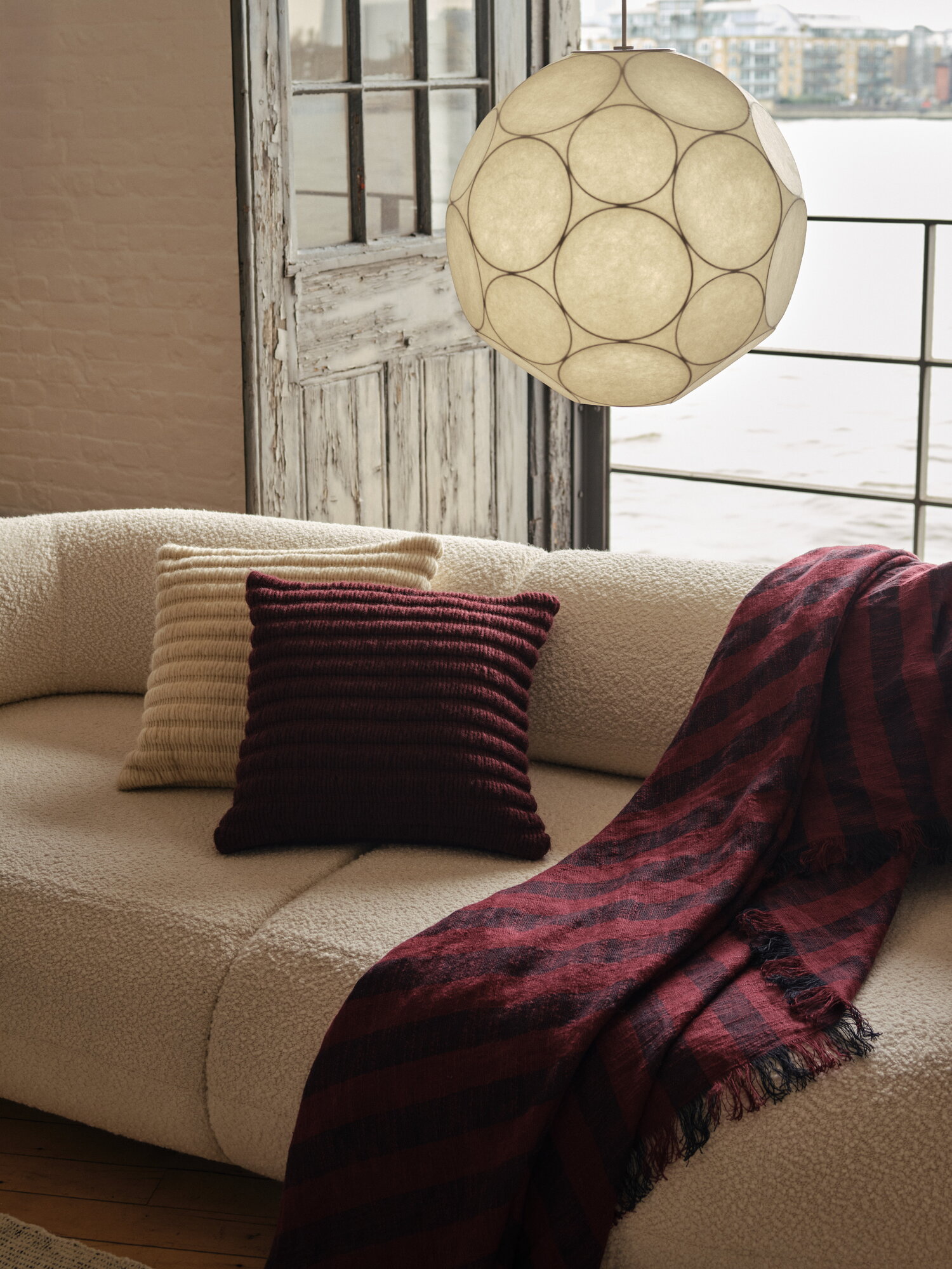 Tom Dixon Band plaid, 160 x 200 cm, bordeaux - noir | Finnish Design Shop