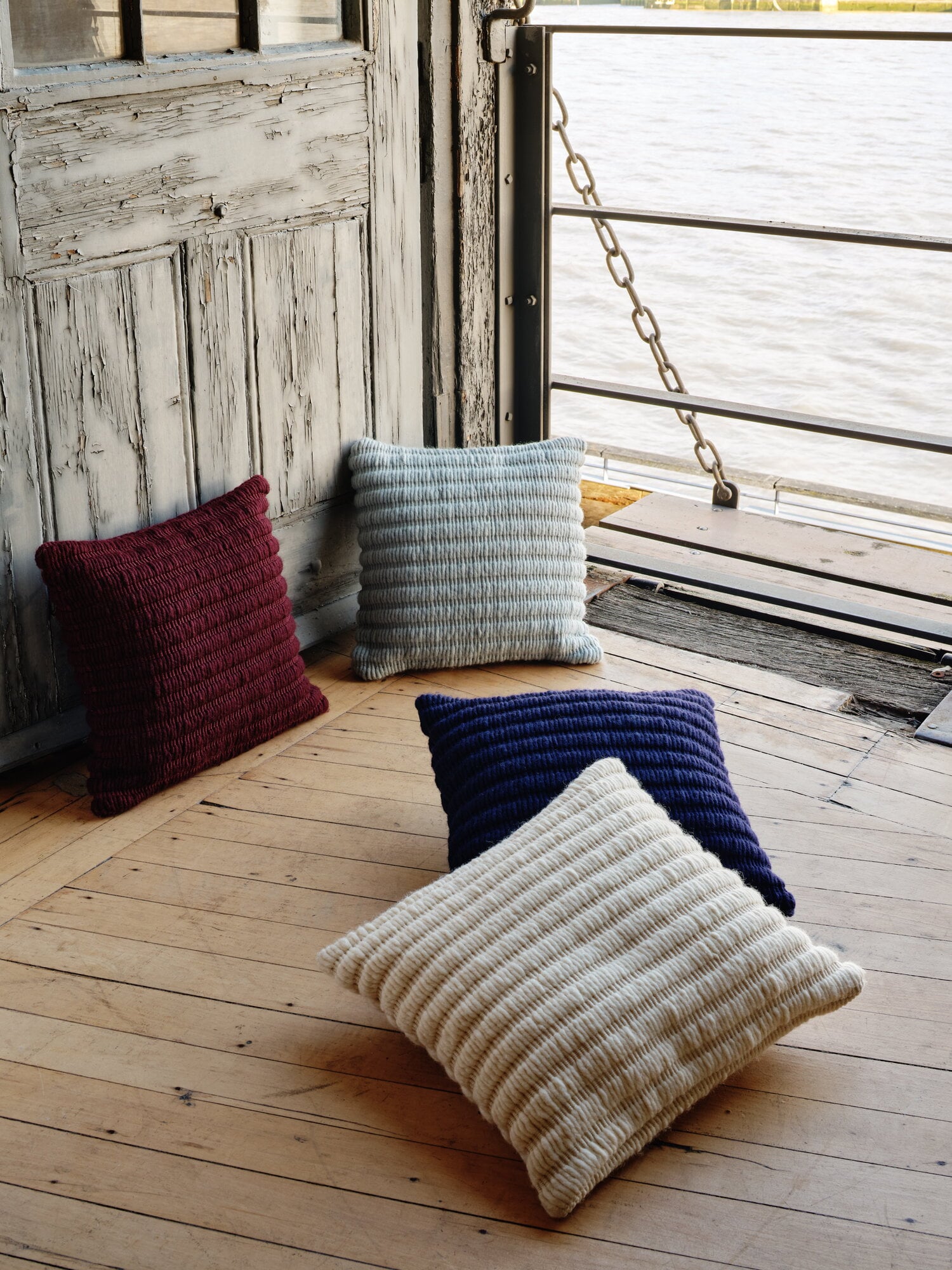 Tom Dixon Ridge cushion, 45 x 45 cm, indigo | Finnish Design Shop