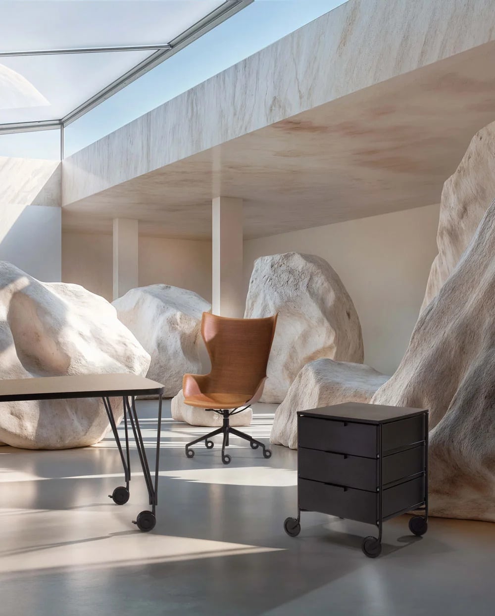 Kartell Mobil Mat 3 storage unit with wheels, light blue | Finnish ...