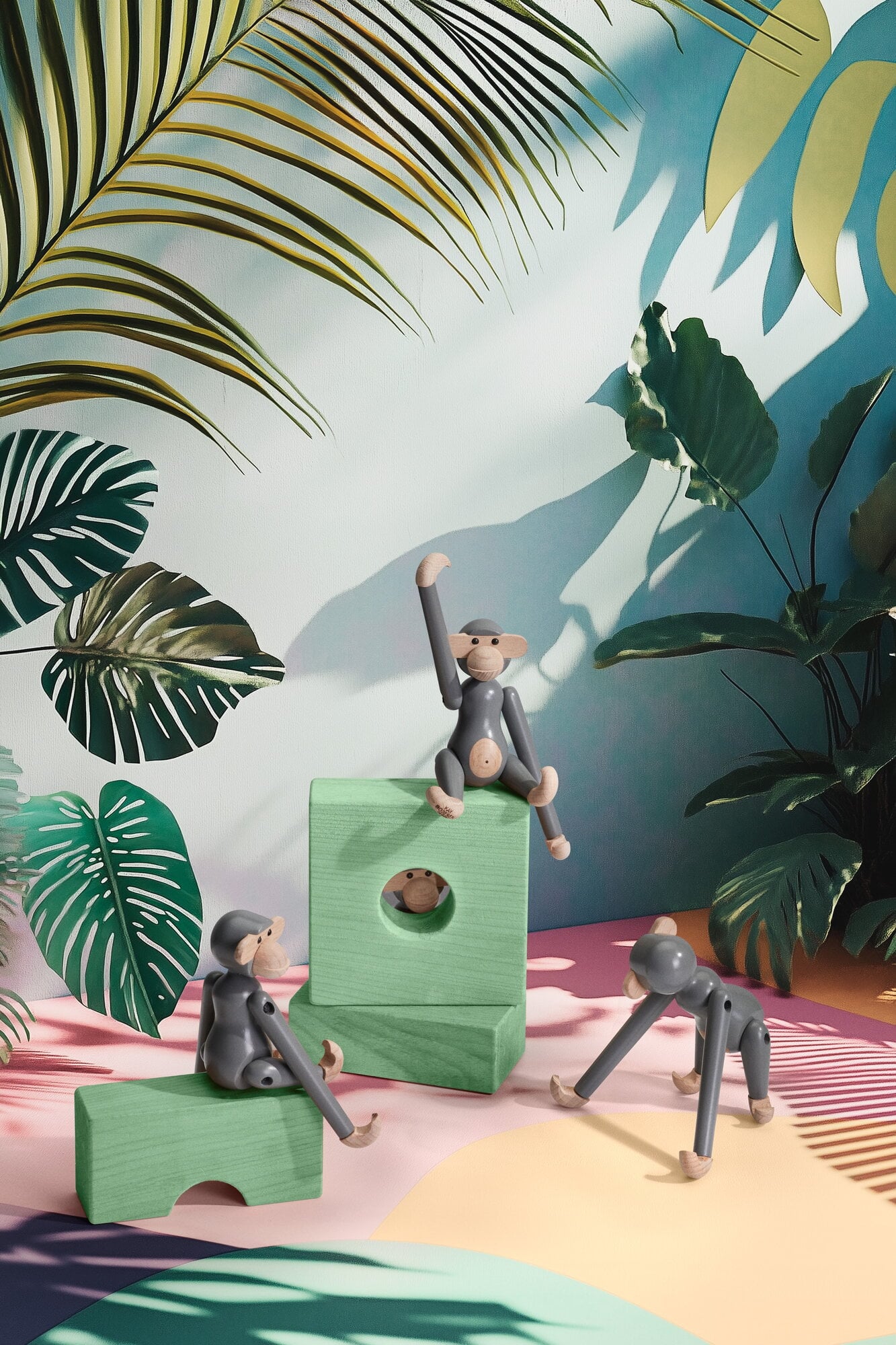 Kay Bojesen Denmark Wooden monkey, mini, grey | Finnish Design Shop IE