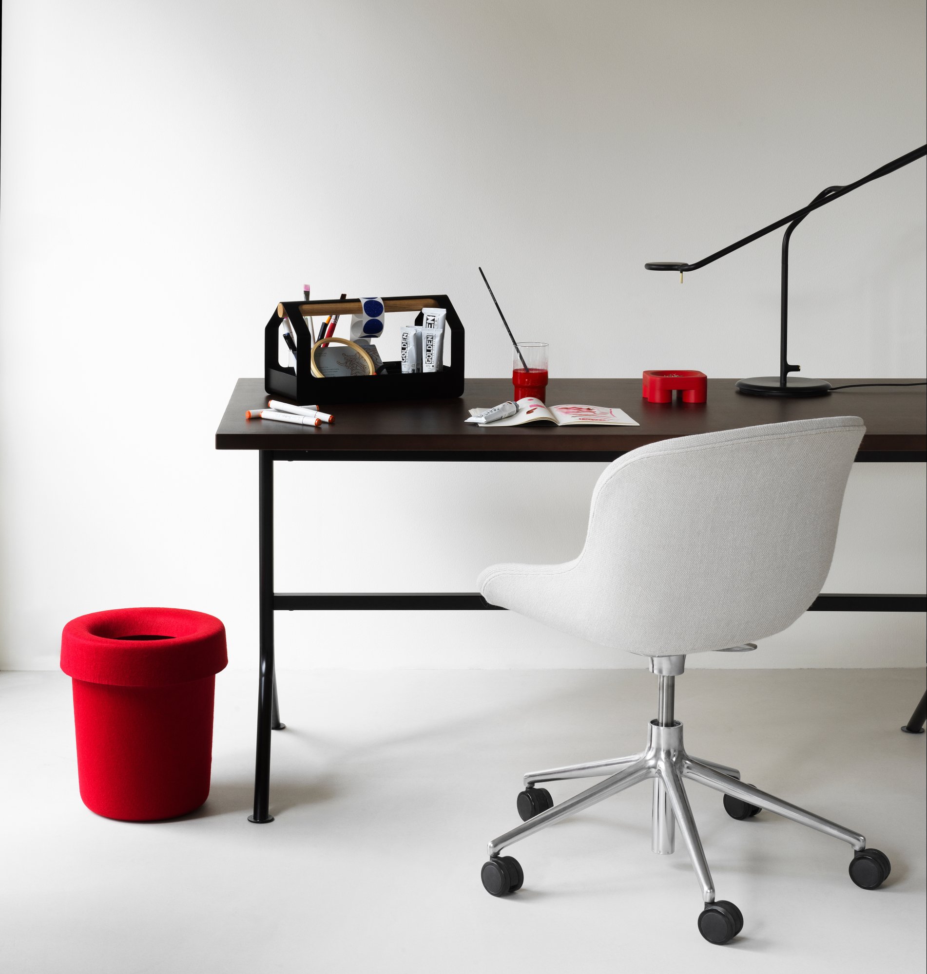 Normann Copenhagen Hide office bin, bright red | Finnish Design Shop