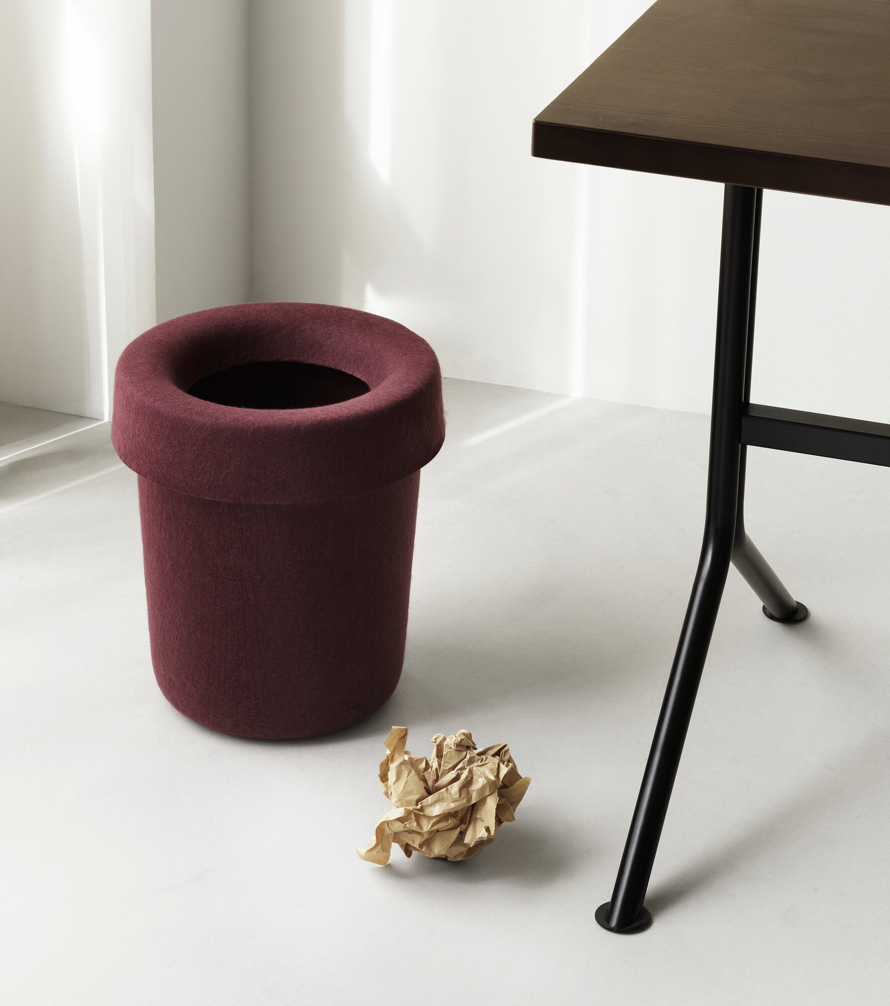 Normann Copenhagen Hide office bin, burgundy | Finnish Design Shop