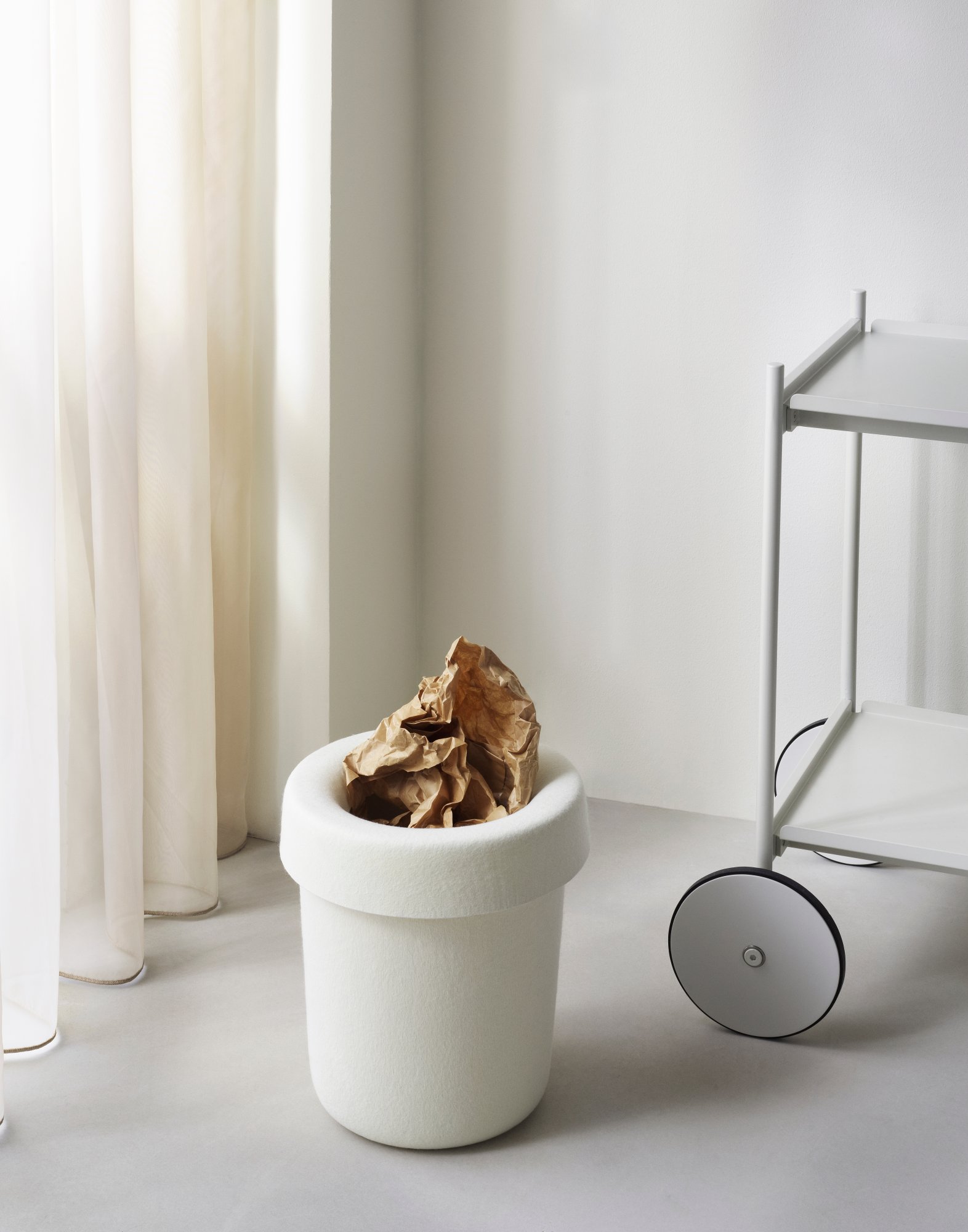 Normann Copenhagen Hide office bin, cream | Finnish Design Shop