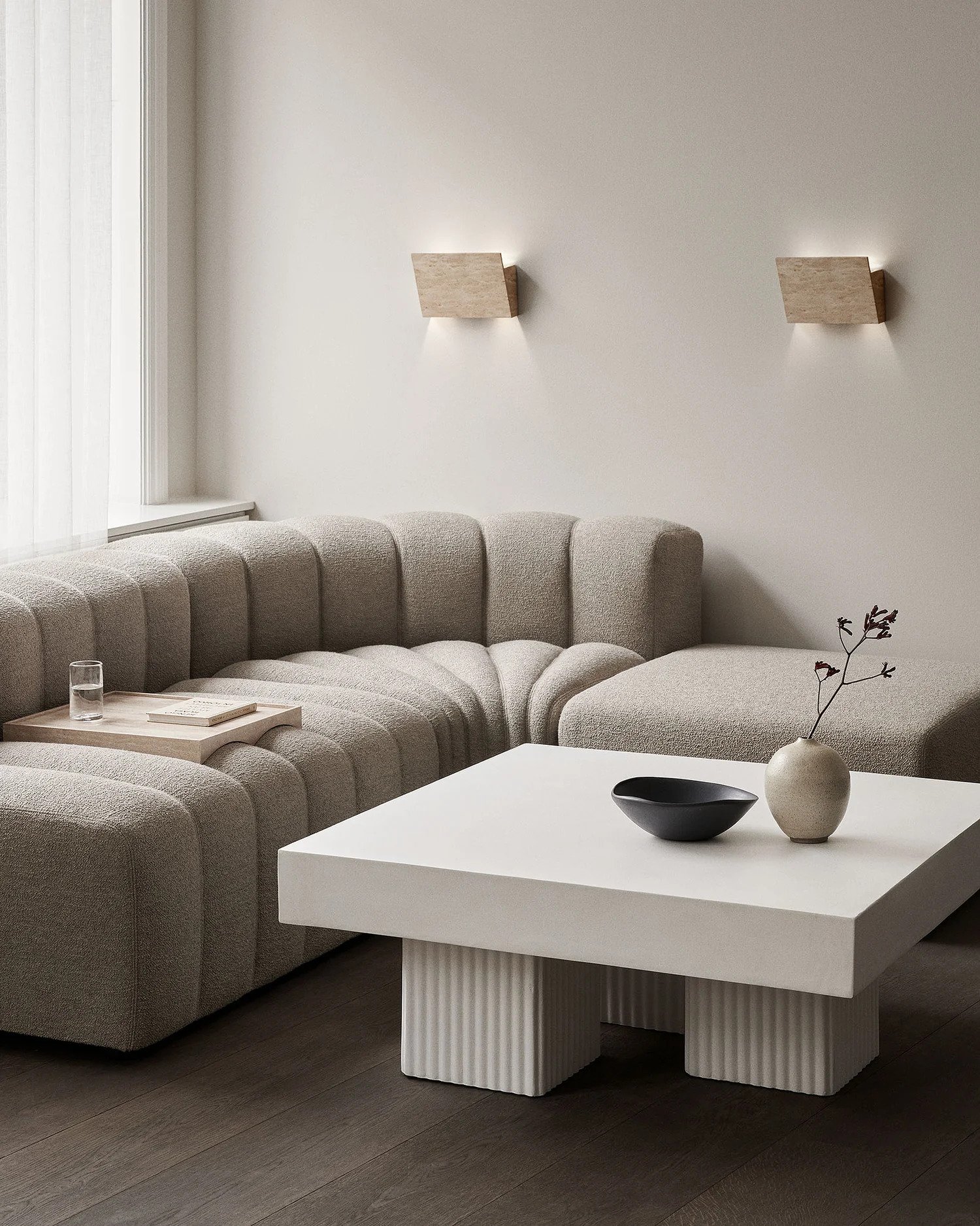 NORR11 Gear Square sohvapöytä, 100 x 100 cm, chalk | Finnish Design Shop