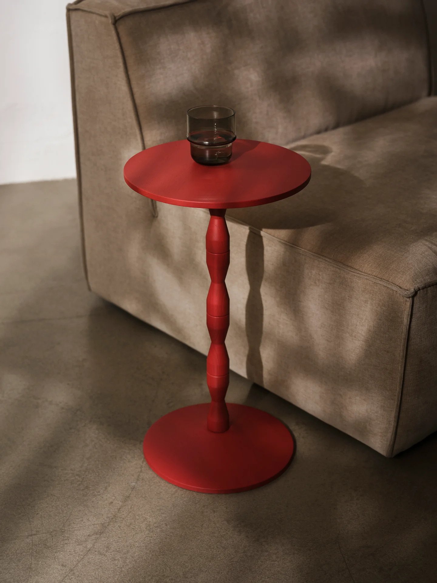Design House Stockholm Pedestal side table, red | Finnish Design Shop