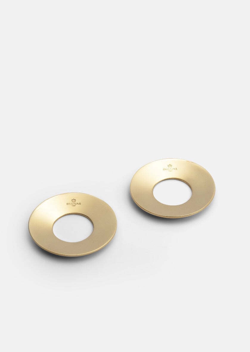 Skultuna Drip plate, large, set of 2, polished brass | Finnish Design Shop