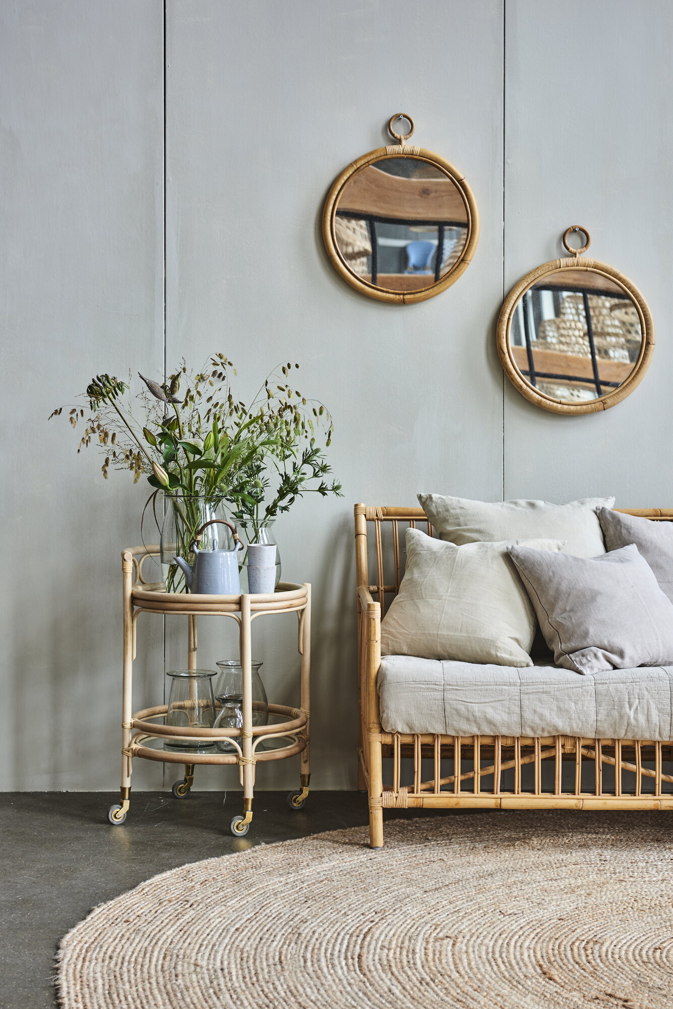 Sika-Design Caroline sofa, natural rattan - white | Finnish Design Shop UK