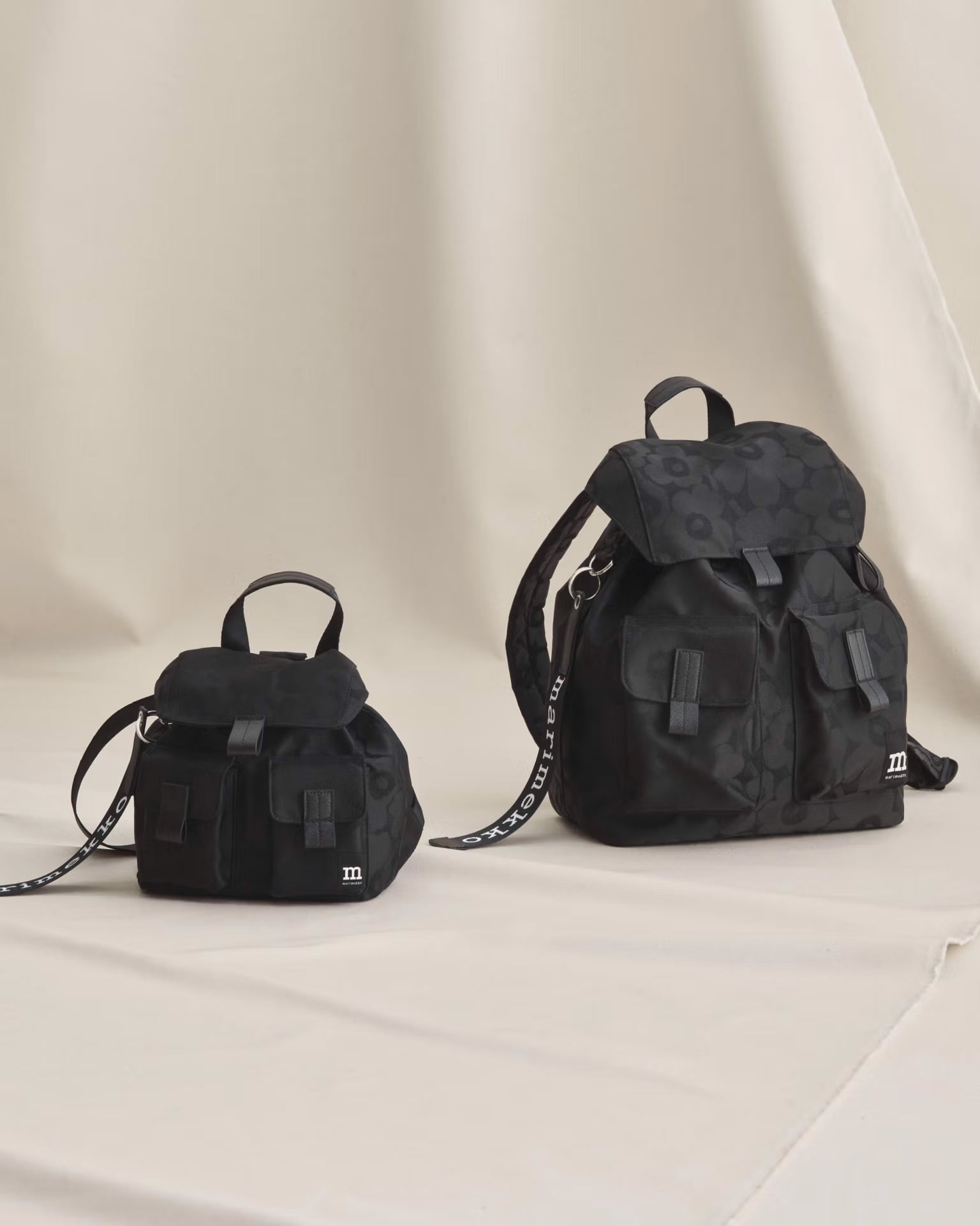 Marimekko Everything backpack, L, Unikko black | Finnish Design Shop UK