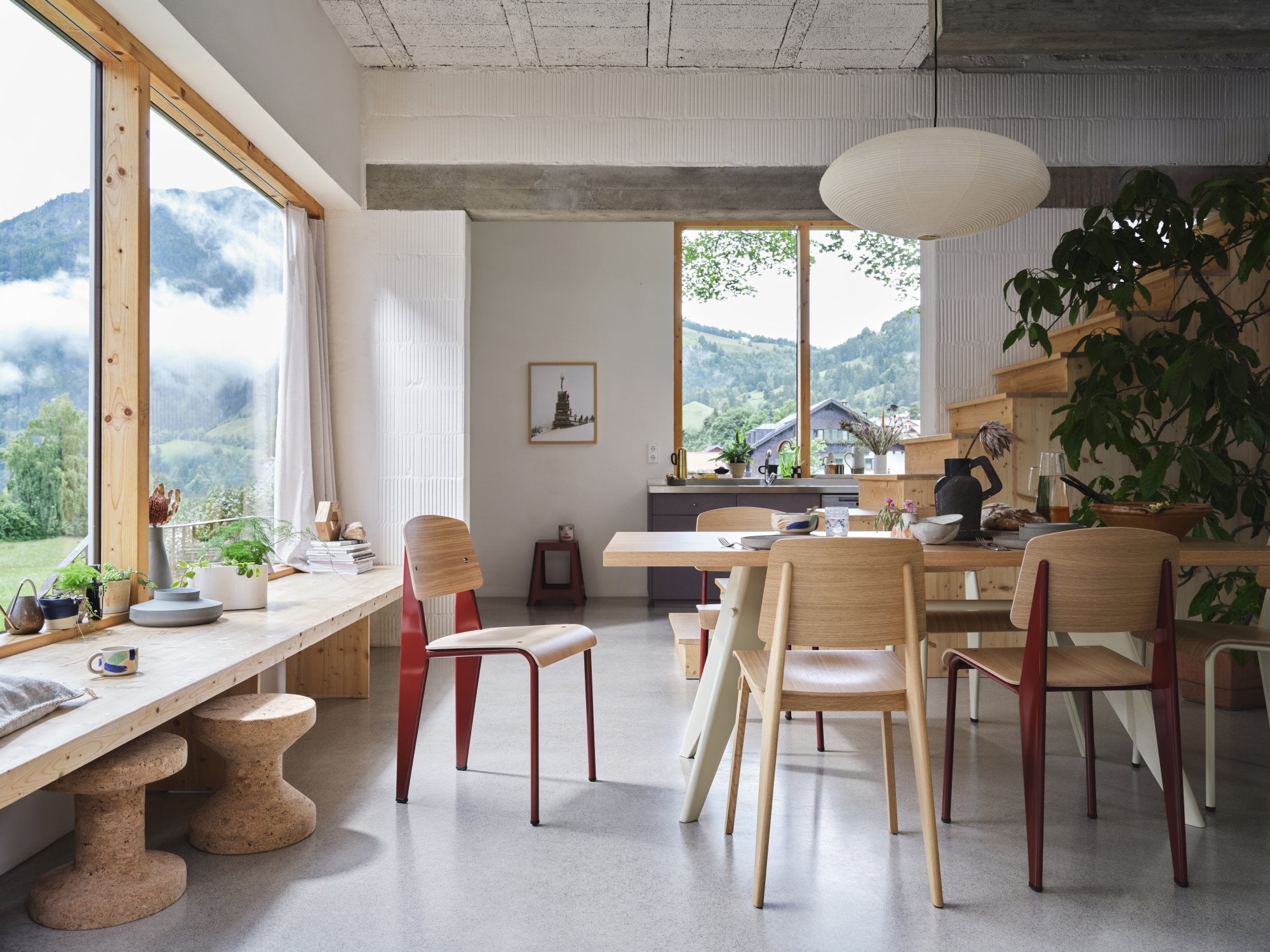 Vitra Tavolo EM 200 x 90 cm, rovere - Prouvé Blanc Colombe | Finnish ...