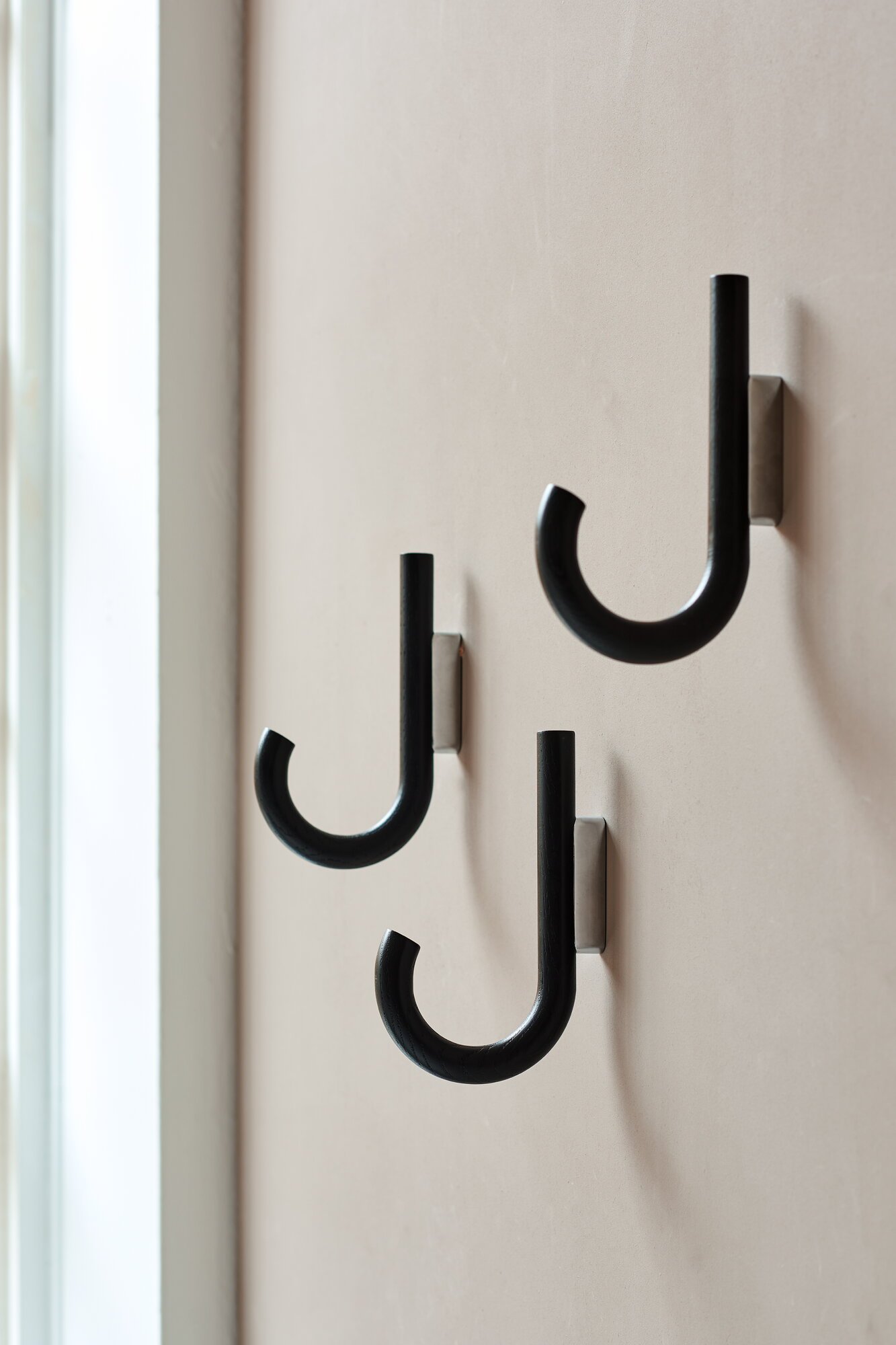 Gejst Hook hanger, black oak - chrome | Finnish Design Shop