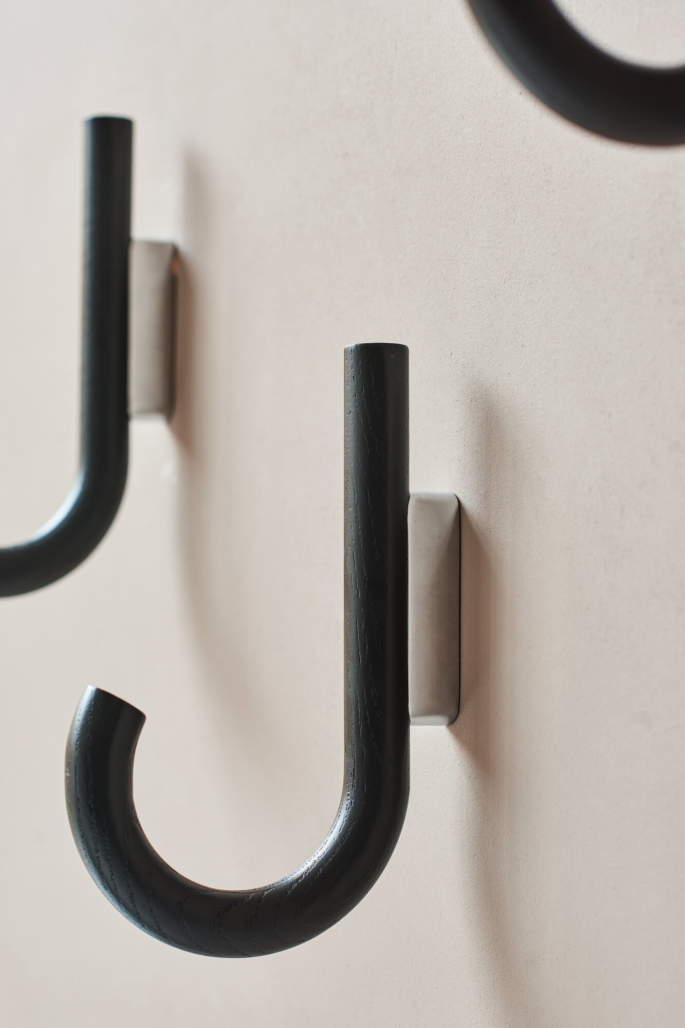 Gejst Hook hanger, black oak - chrome | Finnish Design Shop