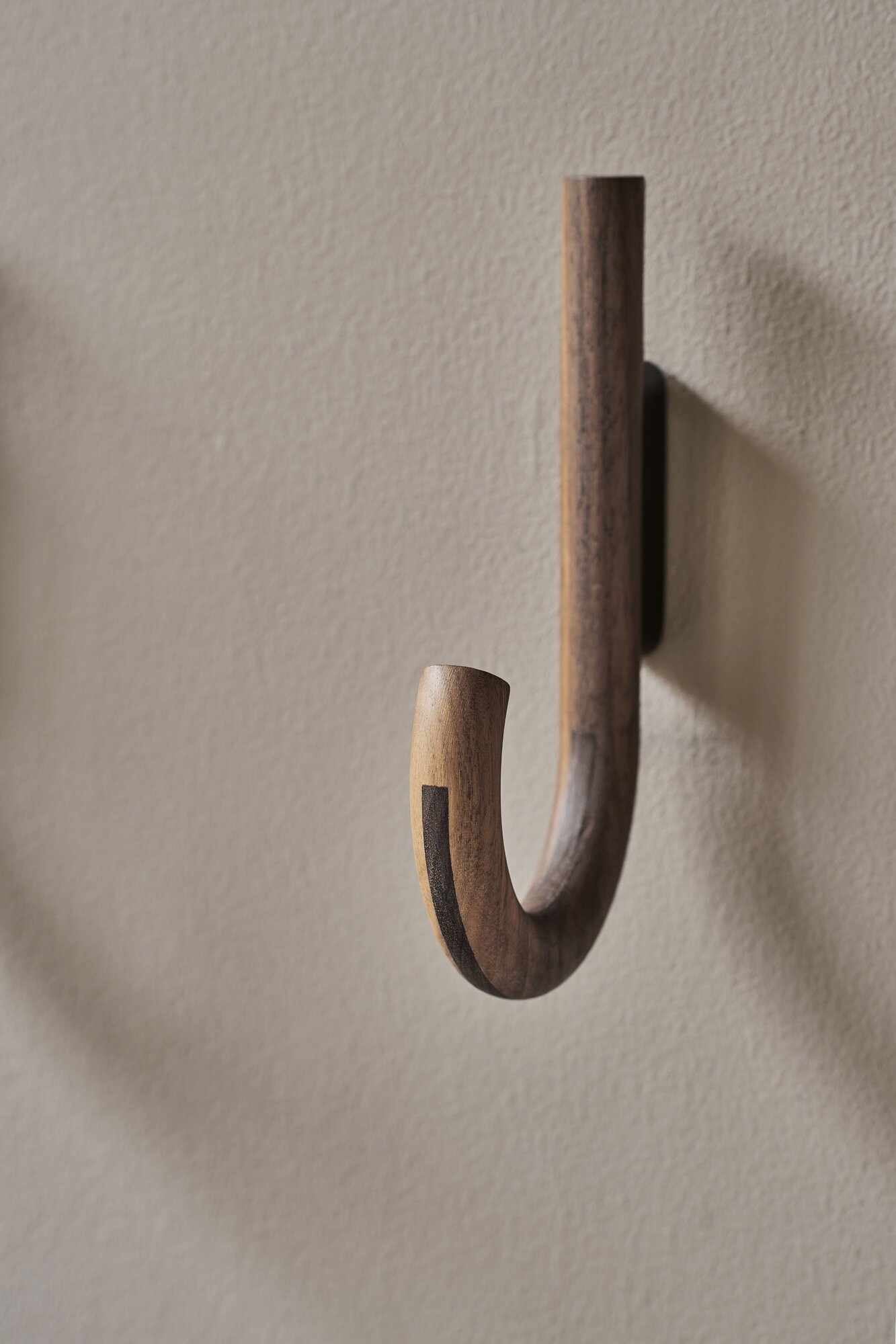 Gejst Hook hanger, walnut - black | Finnish Design Shop UK