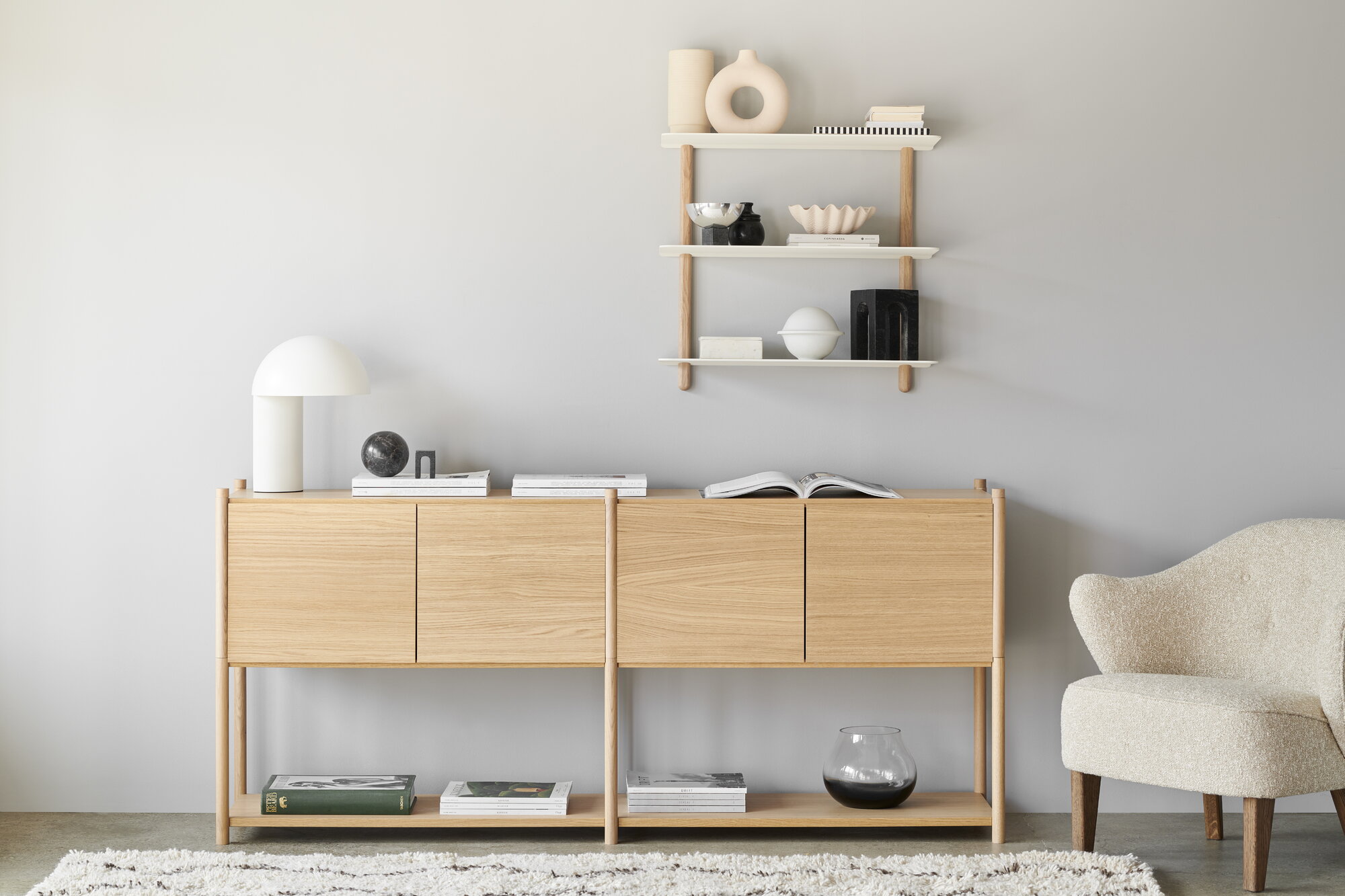 Gejst Sceene kirjahylly H, vaalea tammi | Finnish Design Shop