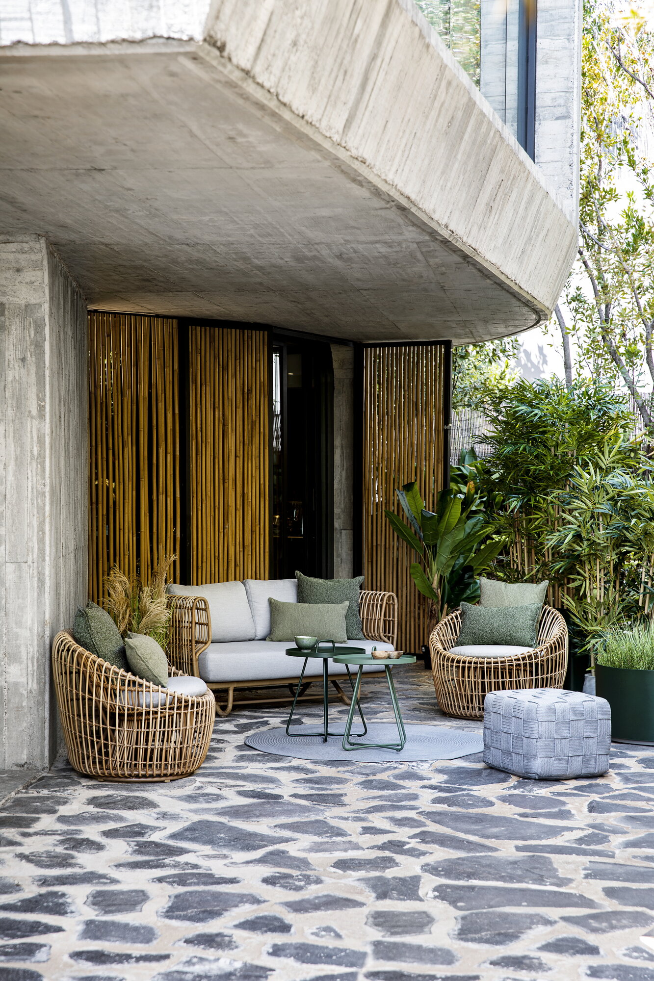 Cane-line Cube footstool, light grey | Finnish Design Shop