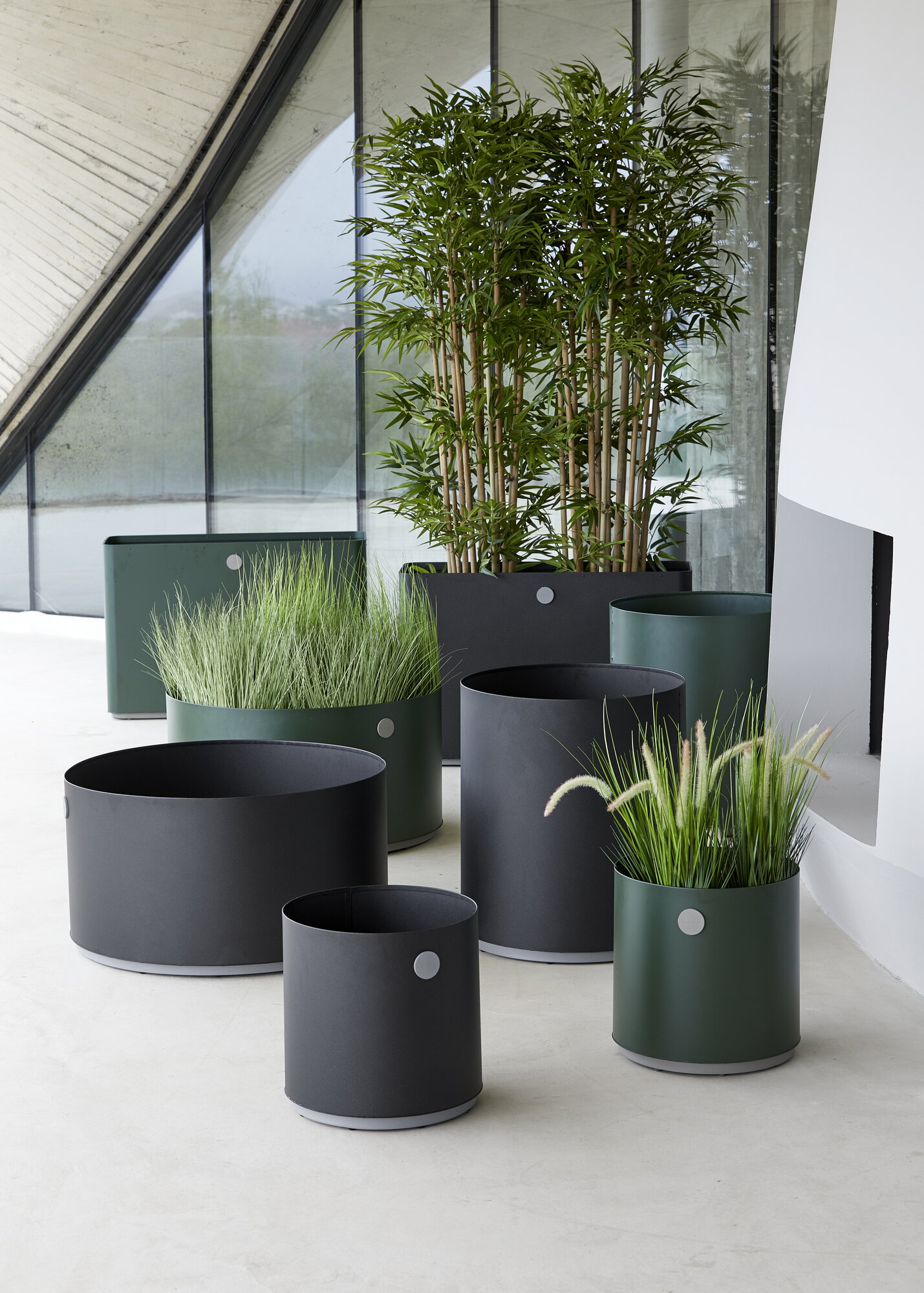 Cane-line Grow planter, medium, dark green | Finnish Design Shop