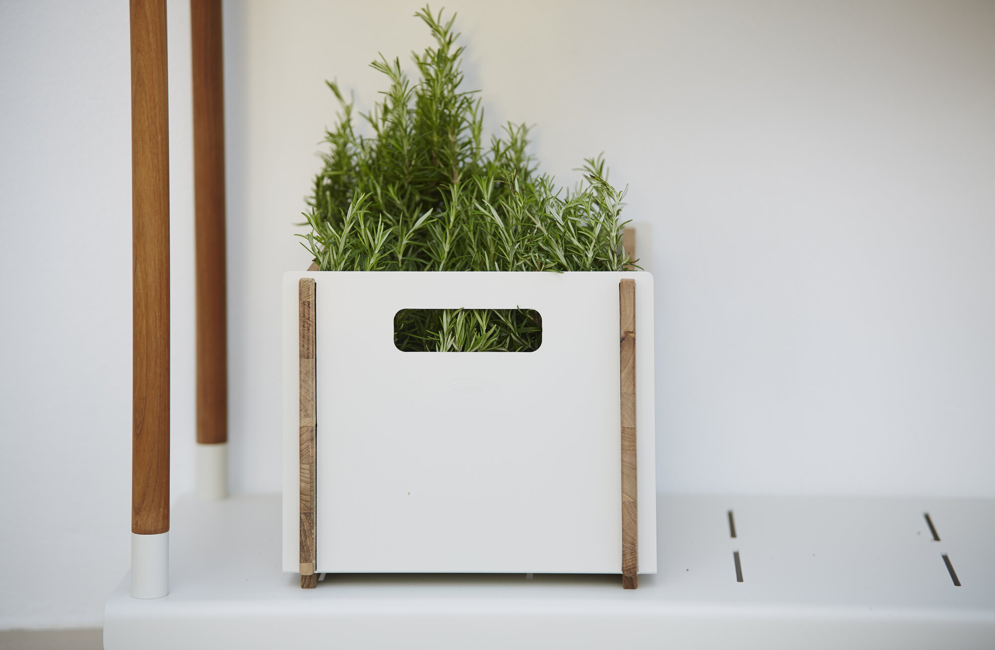 Cane-line Box storage box, teak - white | Finnish Design Shop