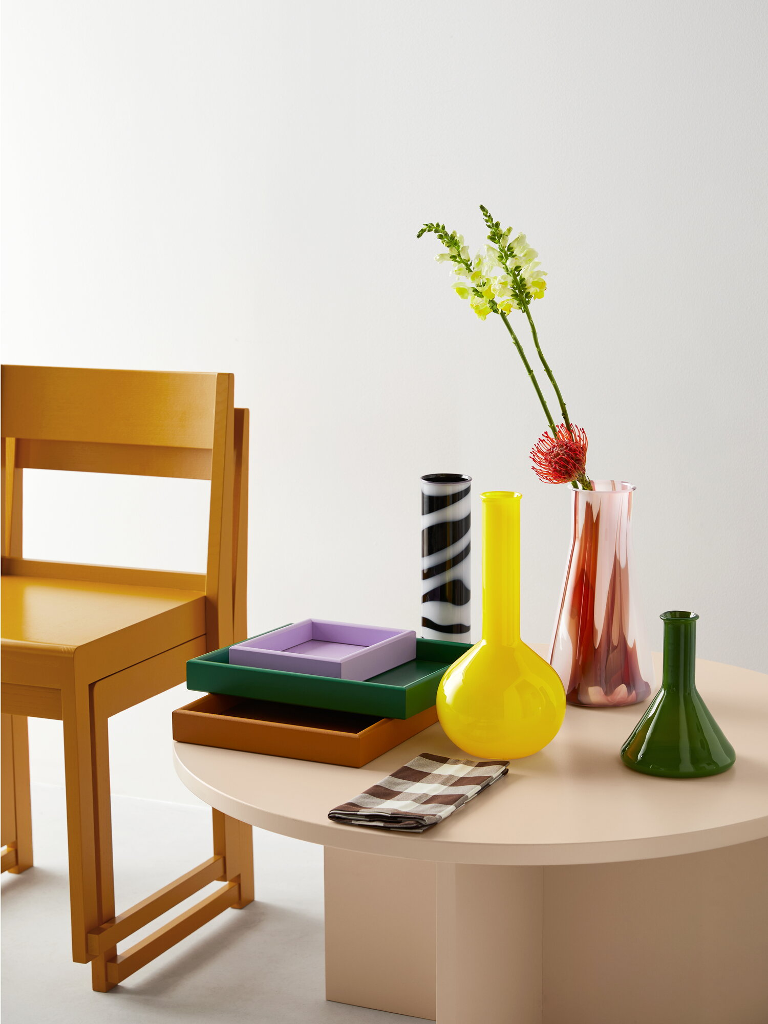 Kosta Boda Lab Cylinder vase, 300 mm, black - white | Finnish Design Shop