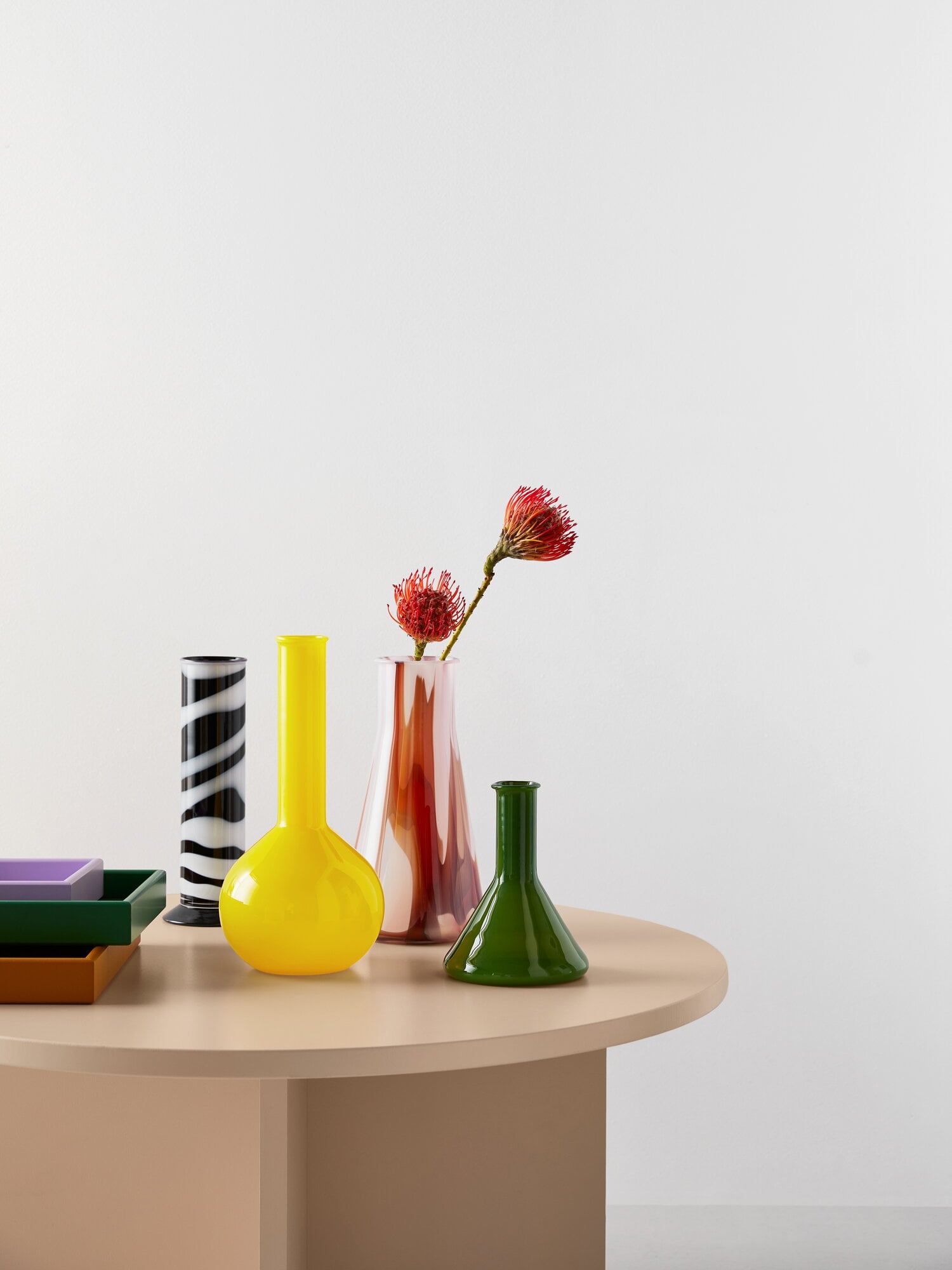 Kosta Boda Lab Cylinder vase, 300 mm, black - white | Finnish Design Shop