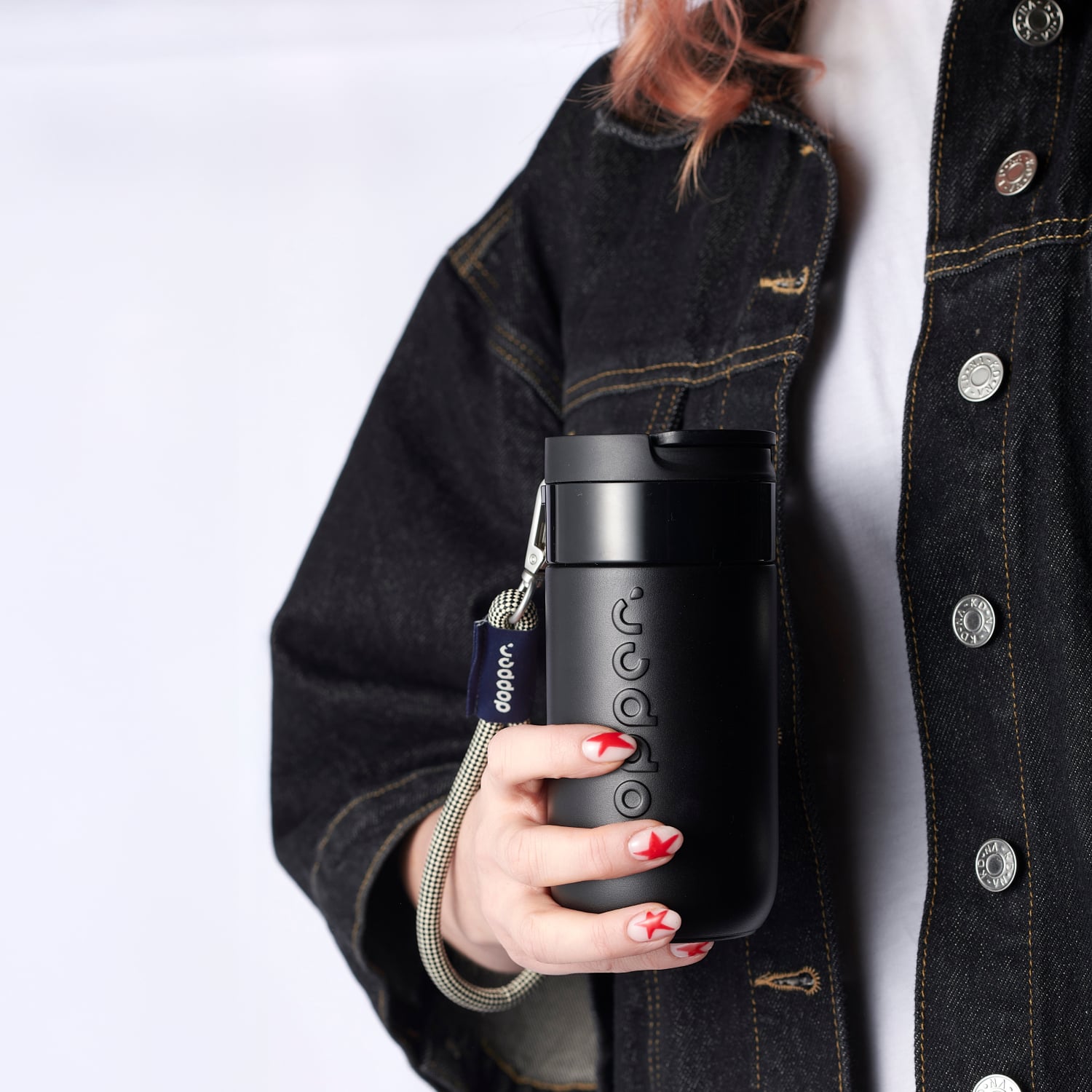 Dopper Wrist cord and mug ring, sandy black - black | Finnish Design Shop