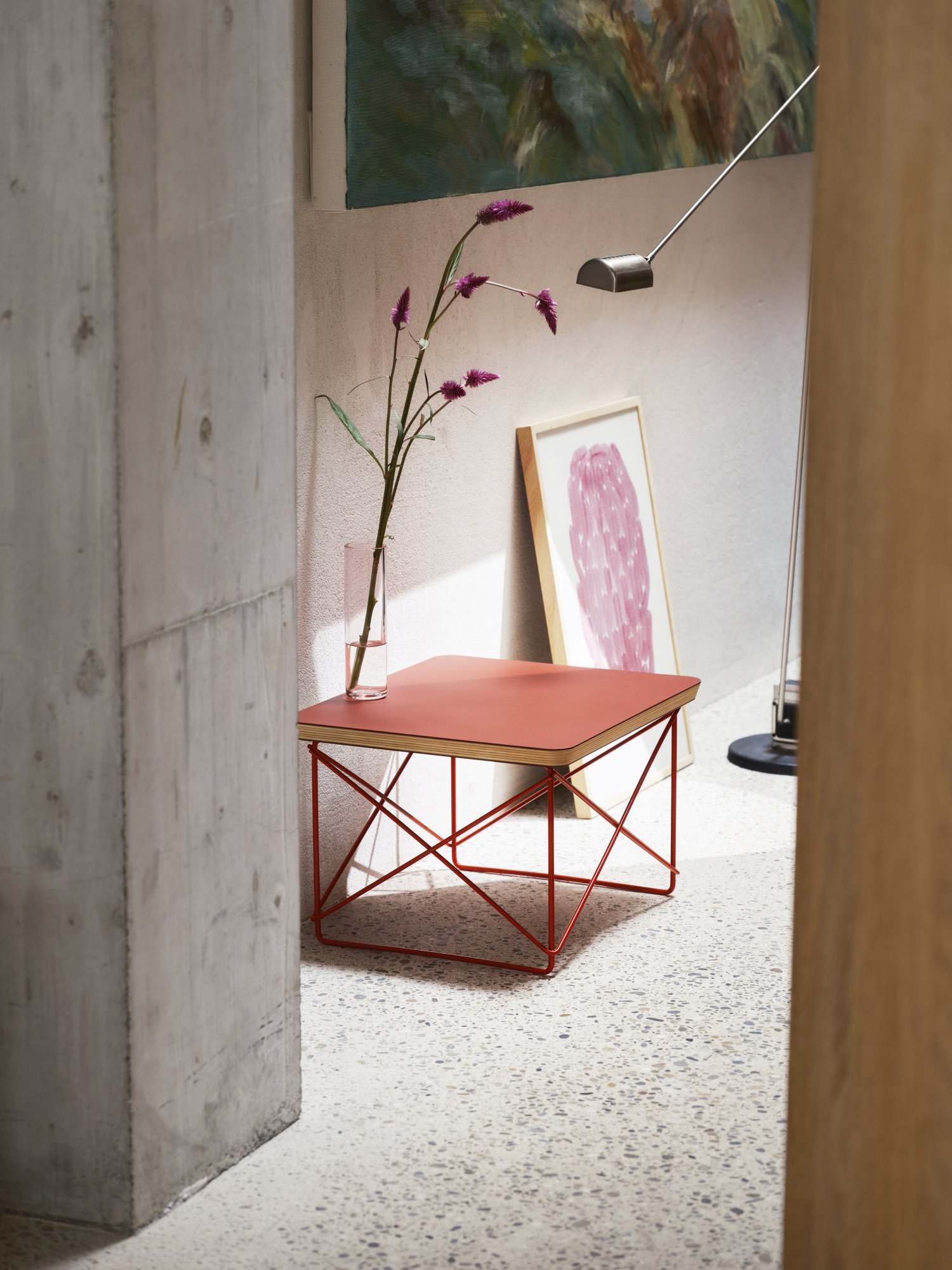 Vitra Eames LTR Occasional table, dark brick linoleum - Eames classic ...