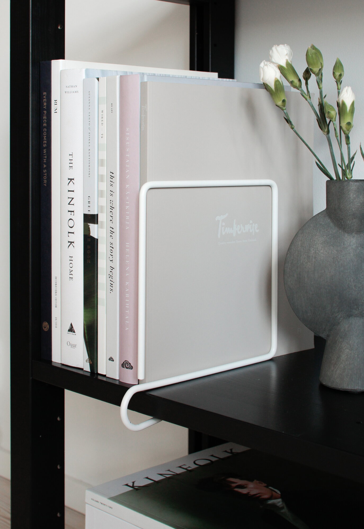 Lundia Wire bookend, square, white | Finnish Design Shop