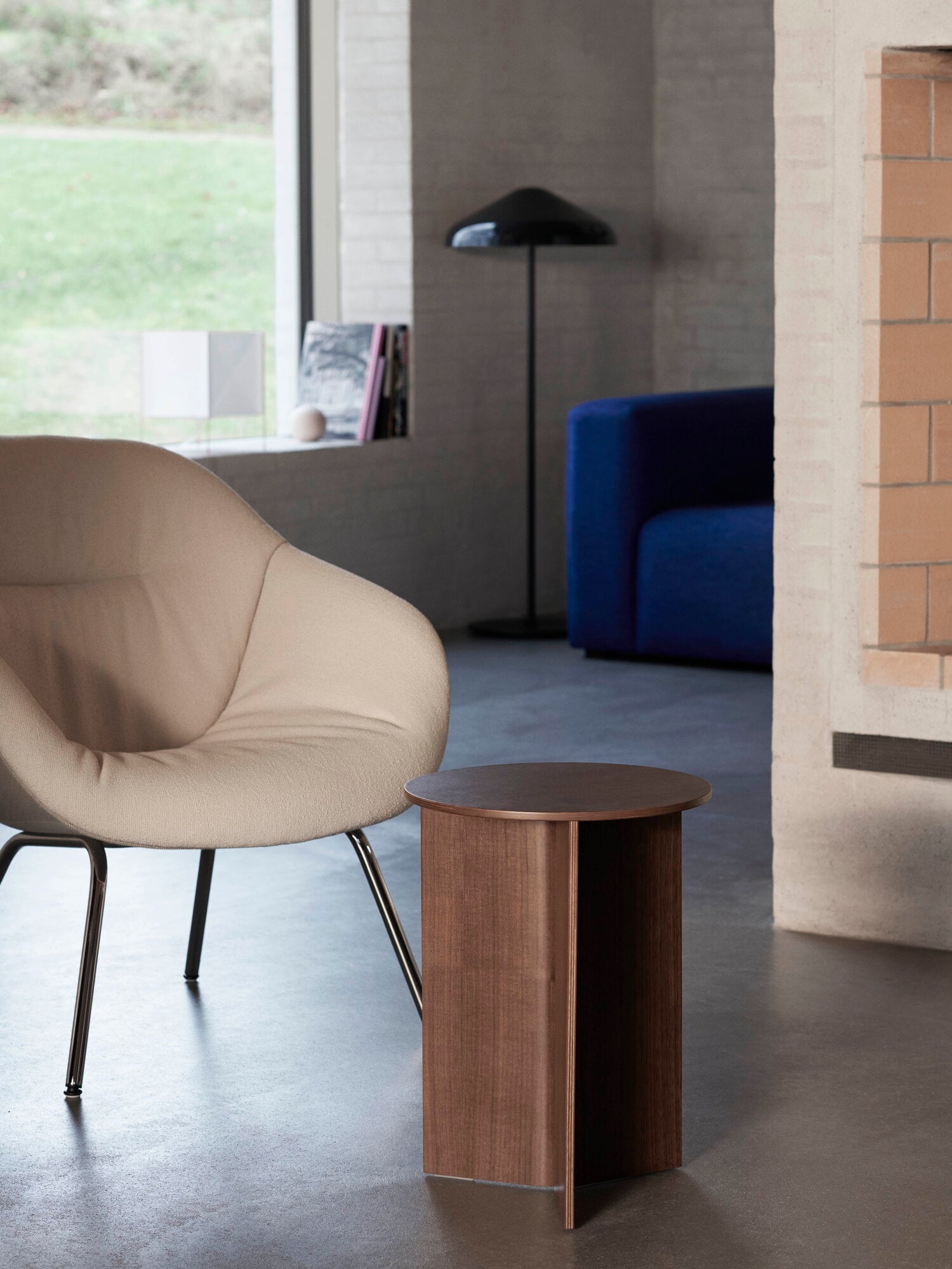 HAY Slit Wood table, 35 cm, high, lacquered walnut | Finnish Design Shop