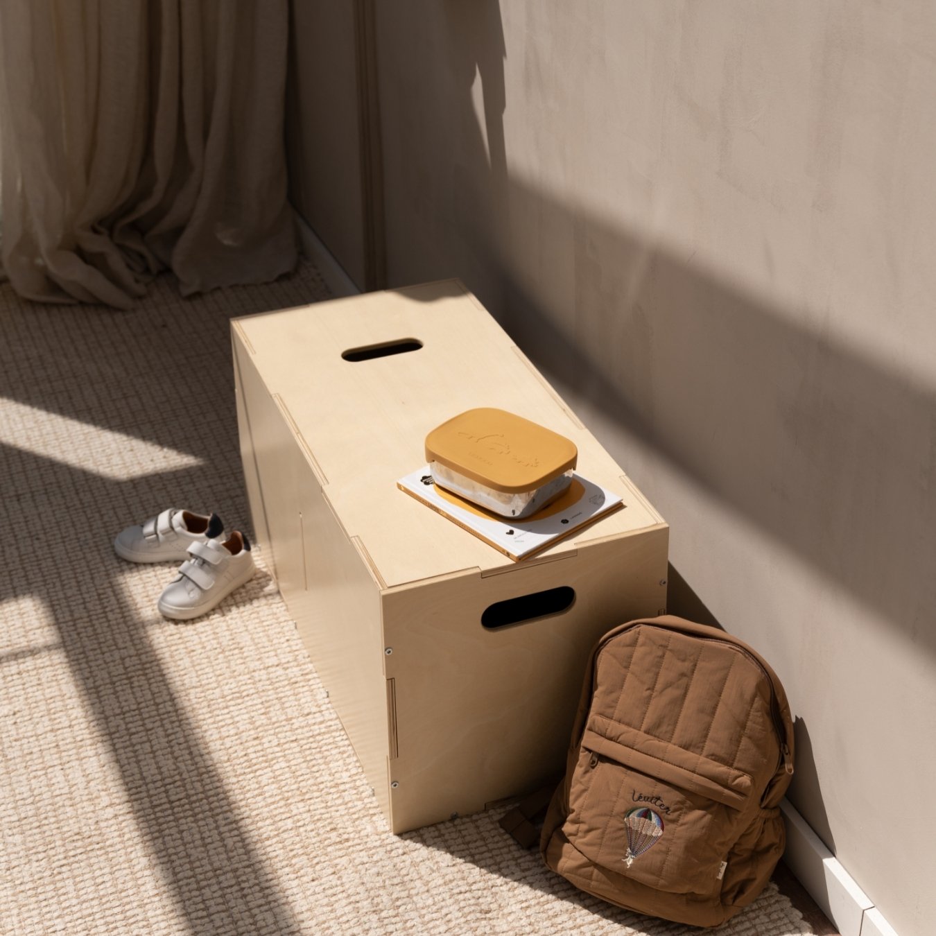Nofred Cube Long storage box, birch | Finnish Design Shop