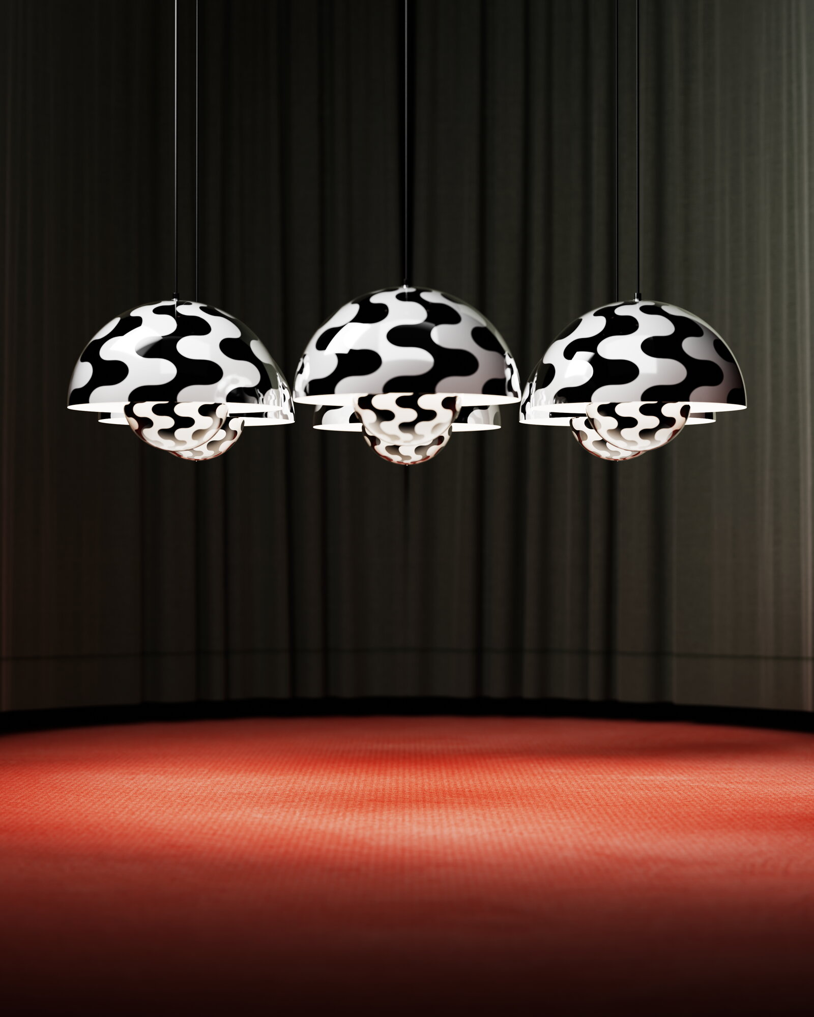 &Tradition Flowerpot VP2 riippuvalaisin, musta - valkoinen | Finnish ...