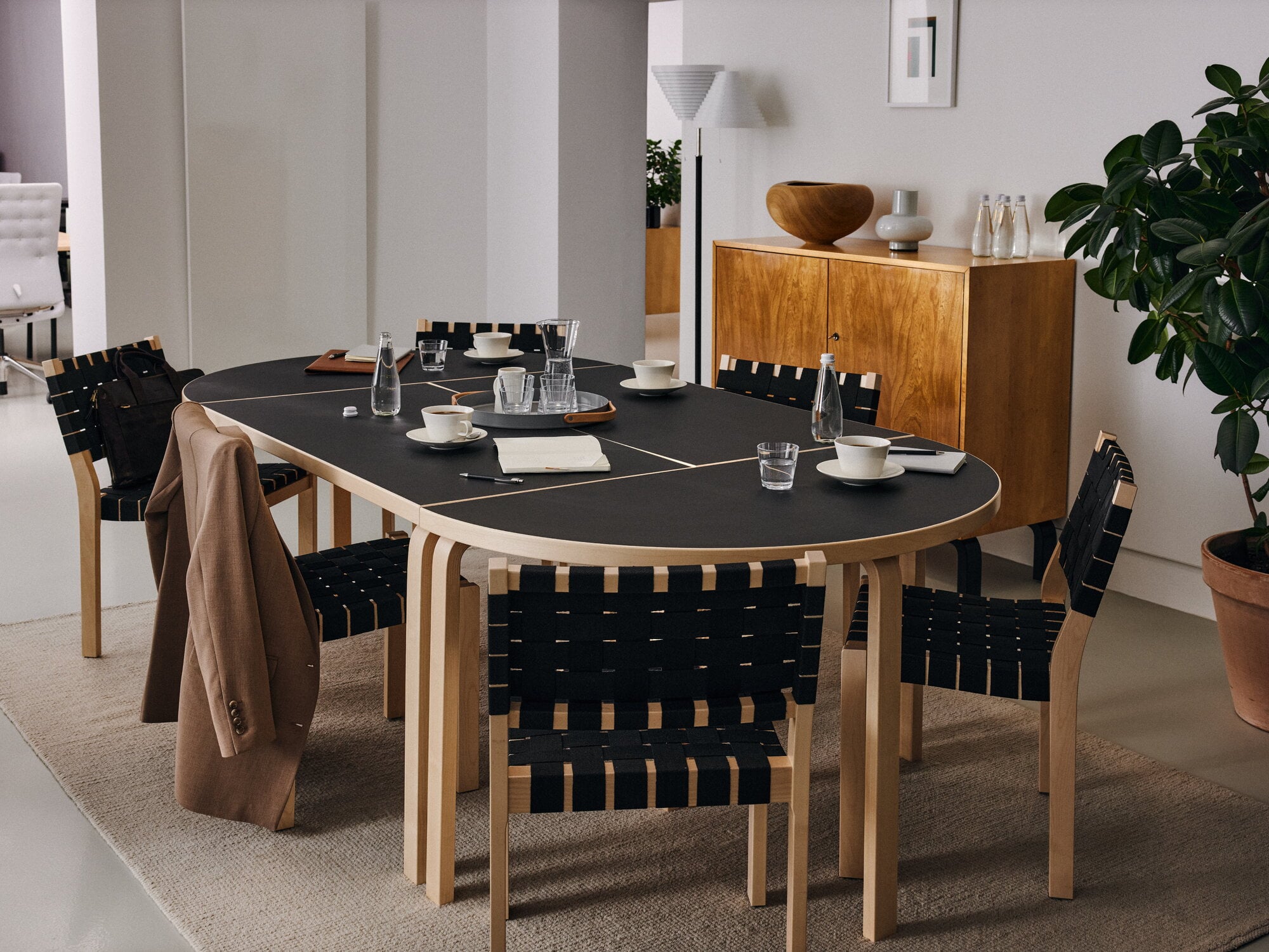 Artek Aalto table 95, birch - black linoleum | Finnish Design Shop